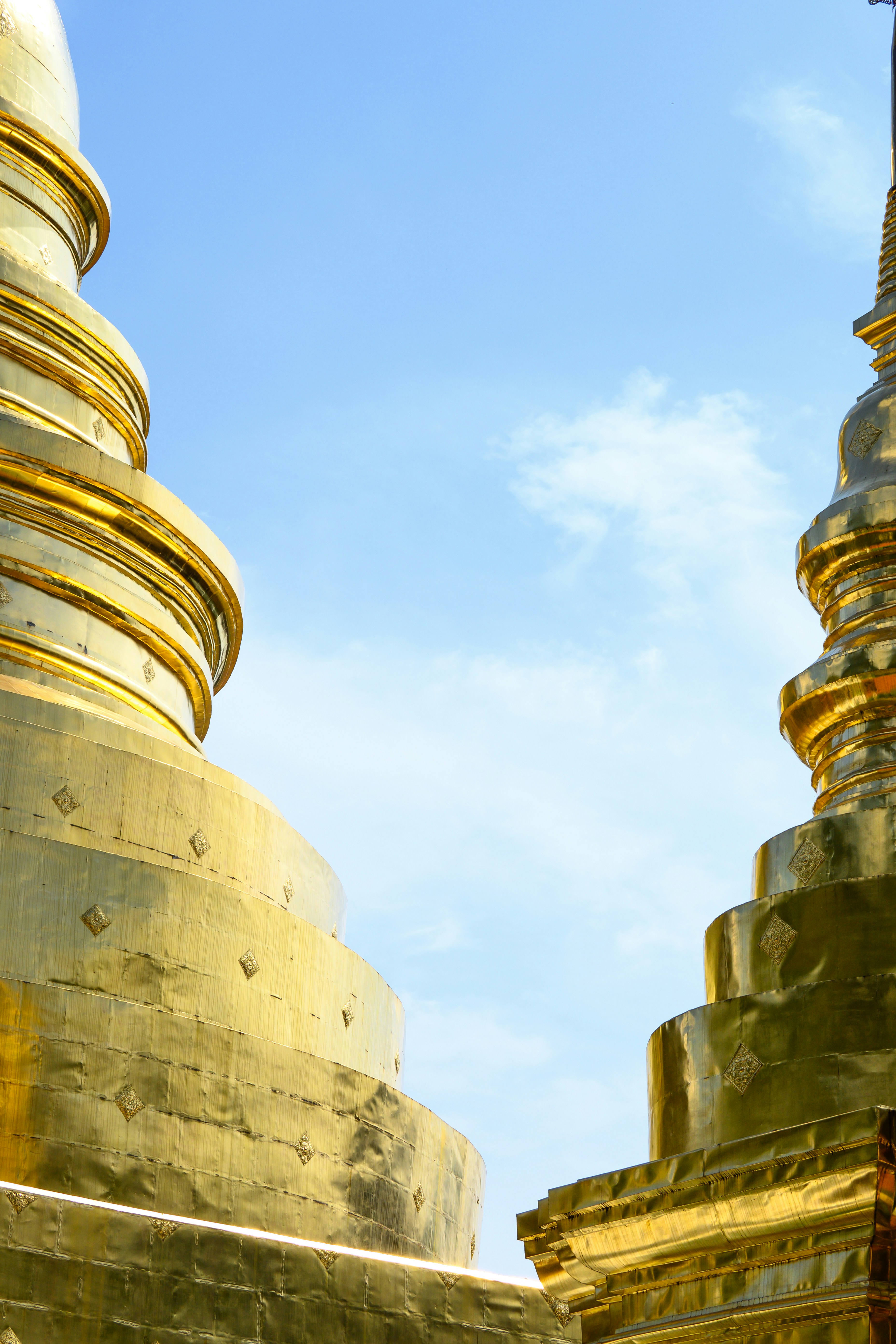 Golden Spires Reaching the Sky at Dusk