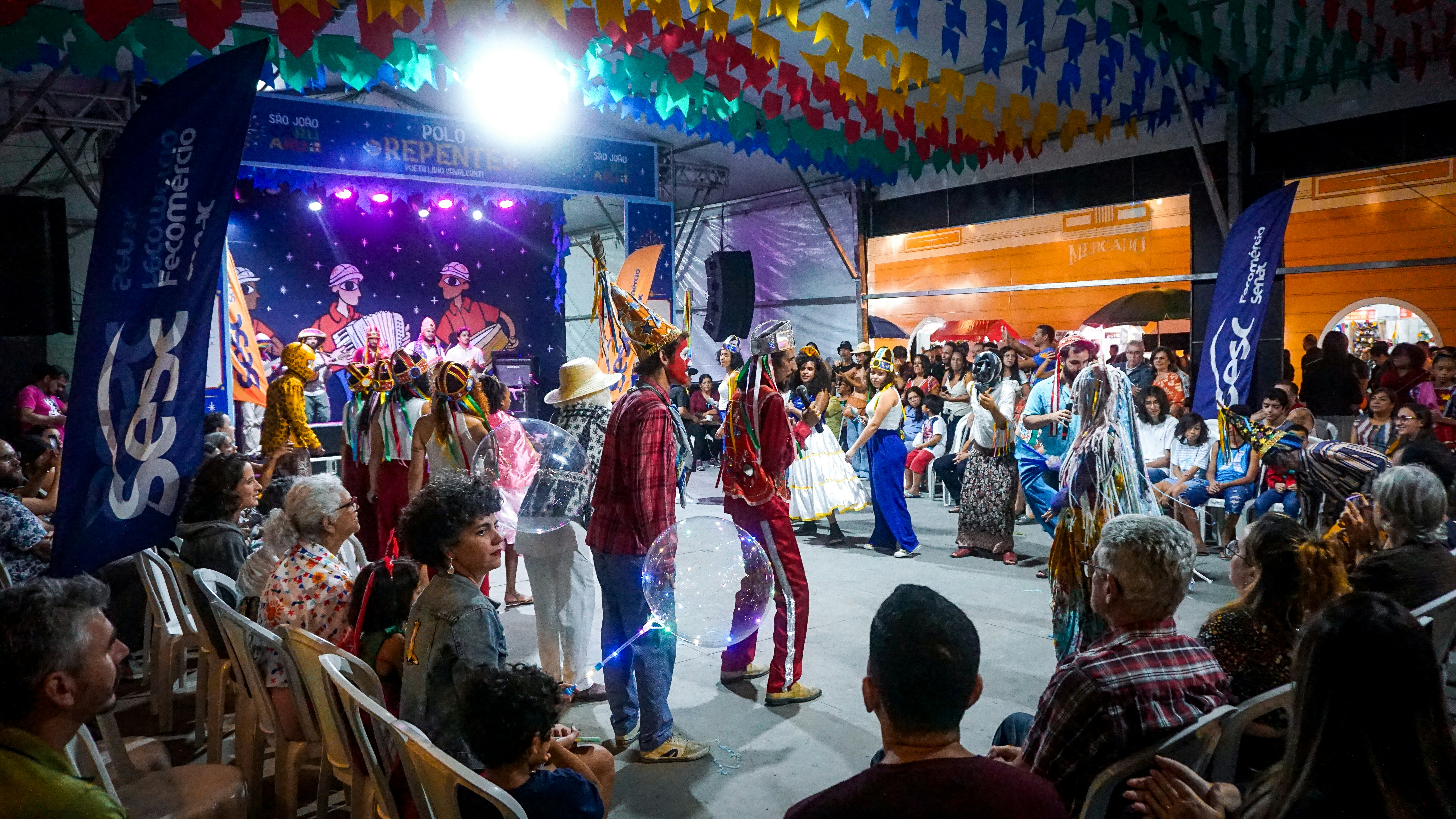 Colorful Parade Under Festive Banners
