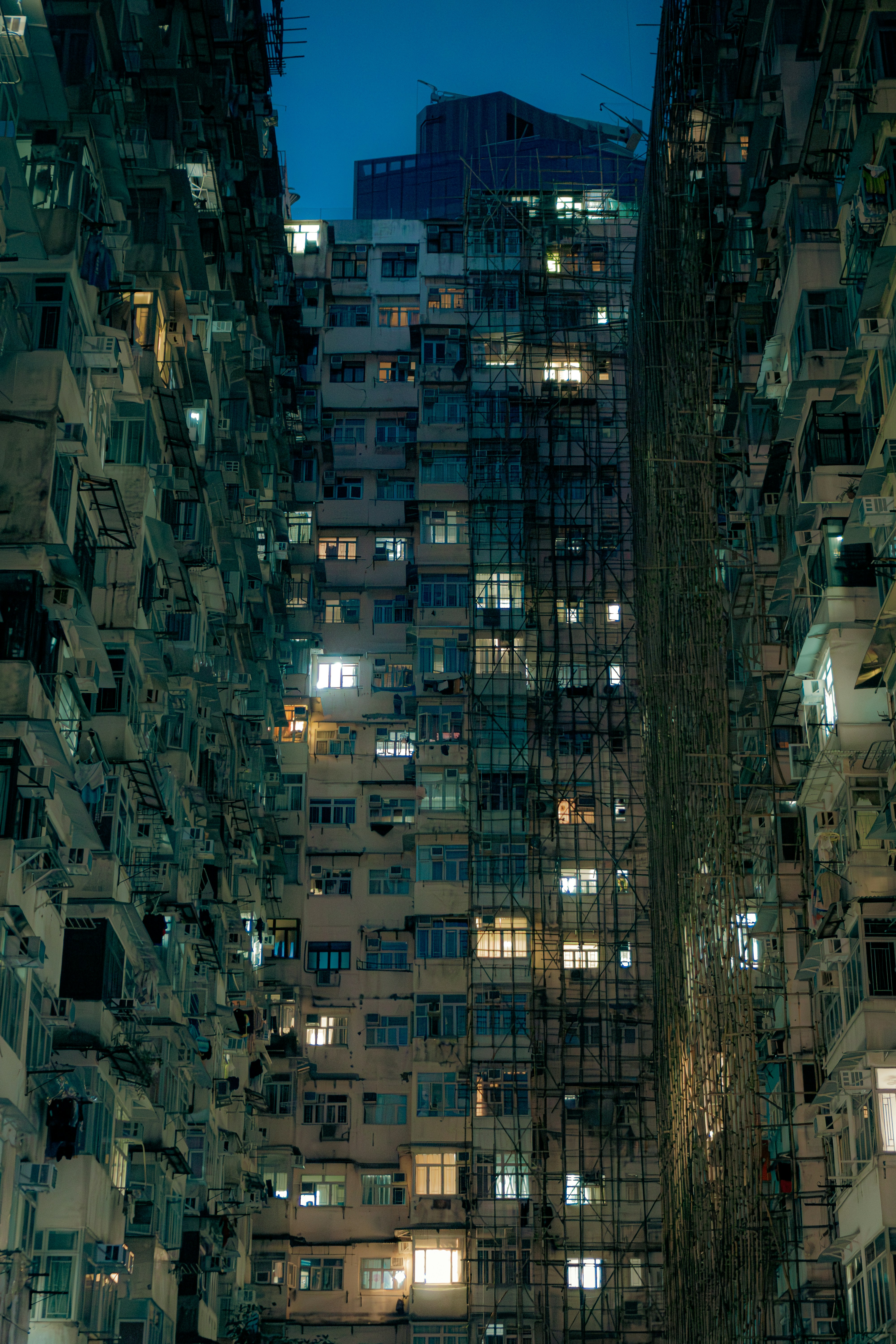 Midnight Corridor of Glass and Steel