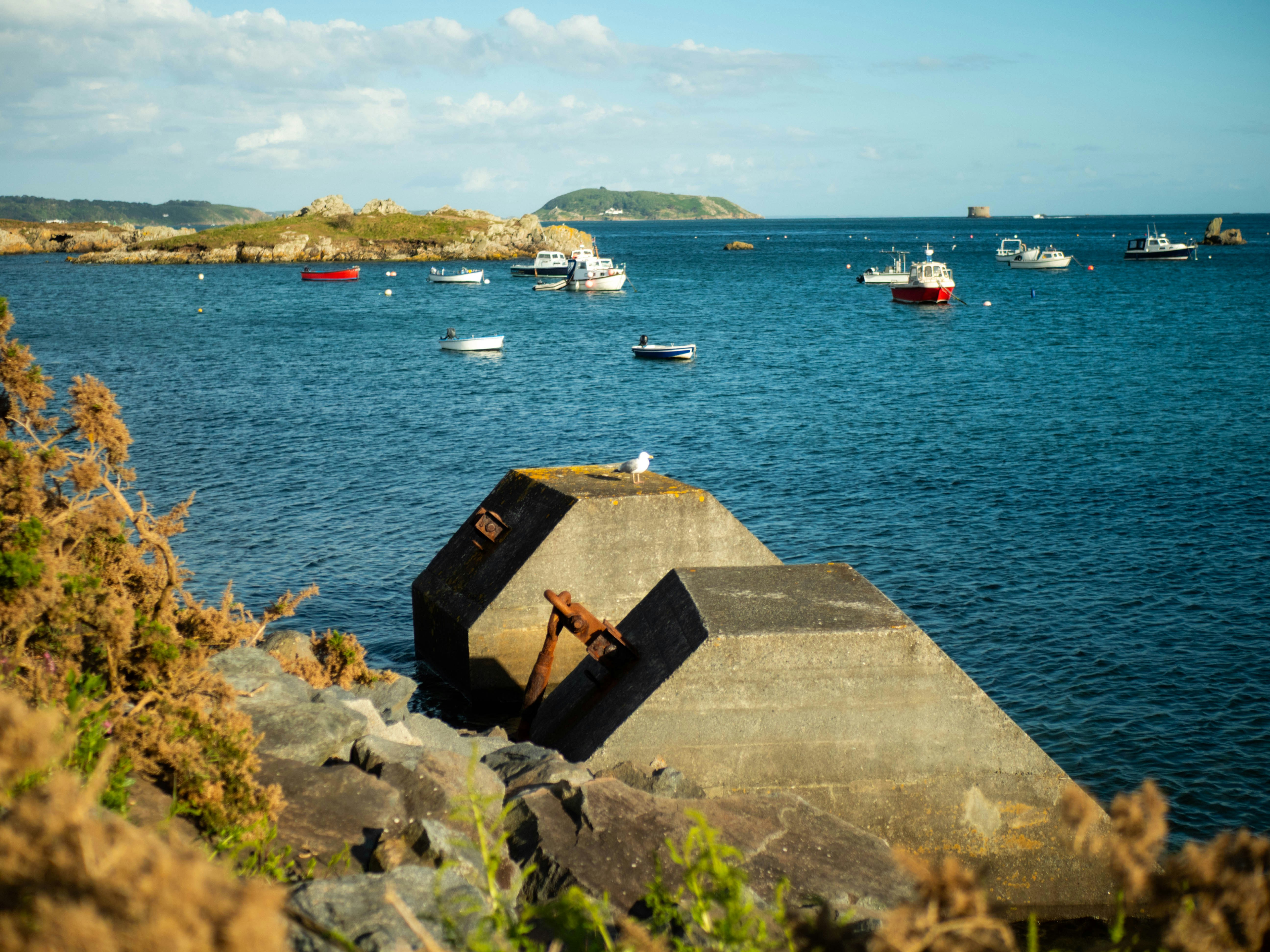 Harbor Light on Angular Breakwaters