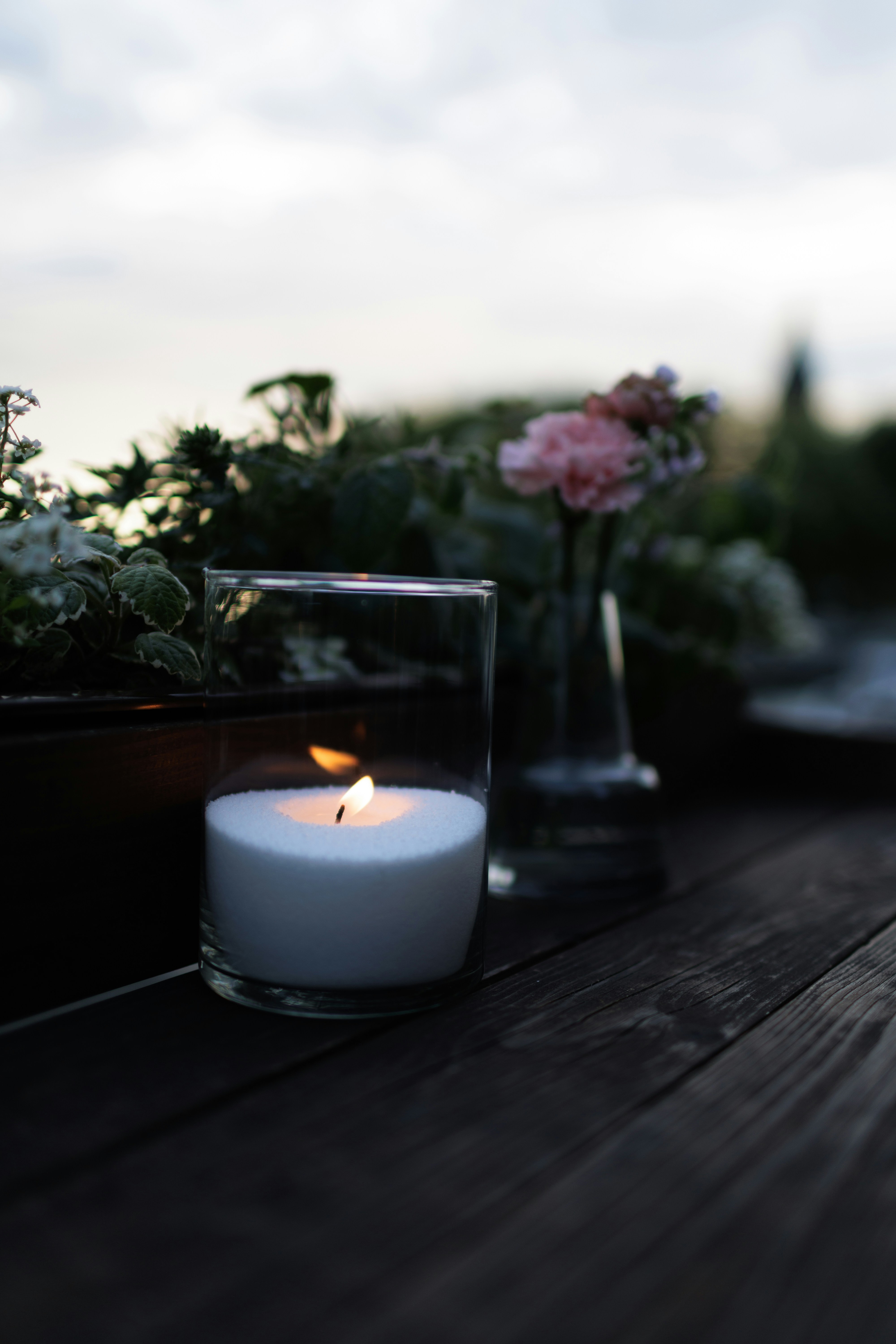 Quiet Candlelight on a Rustic Terrace