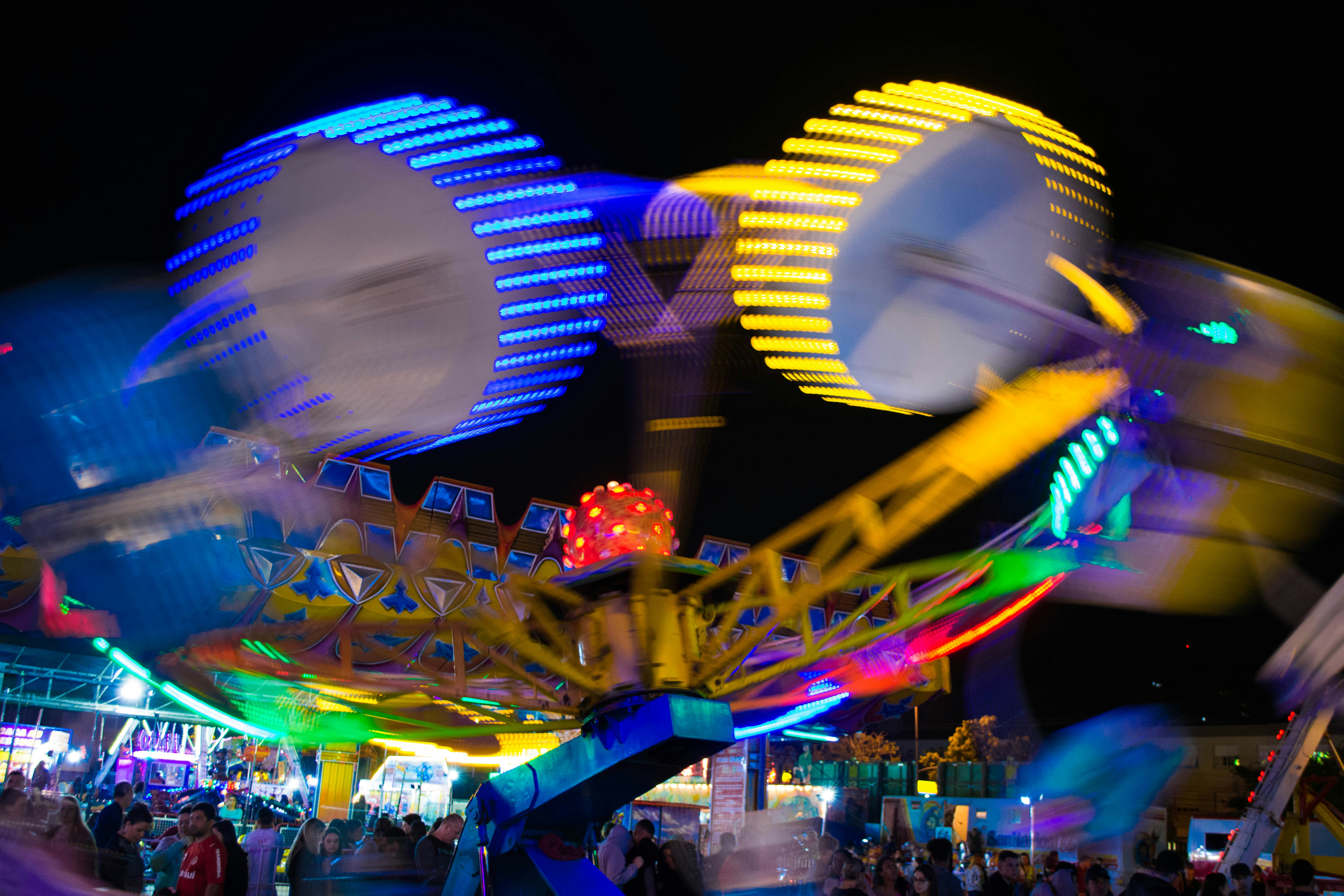 Night Carnival Spin: Neon Rings in Motion