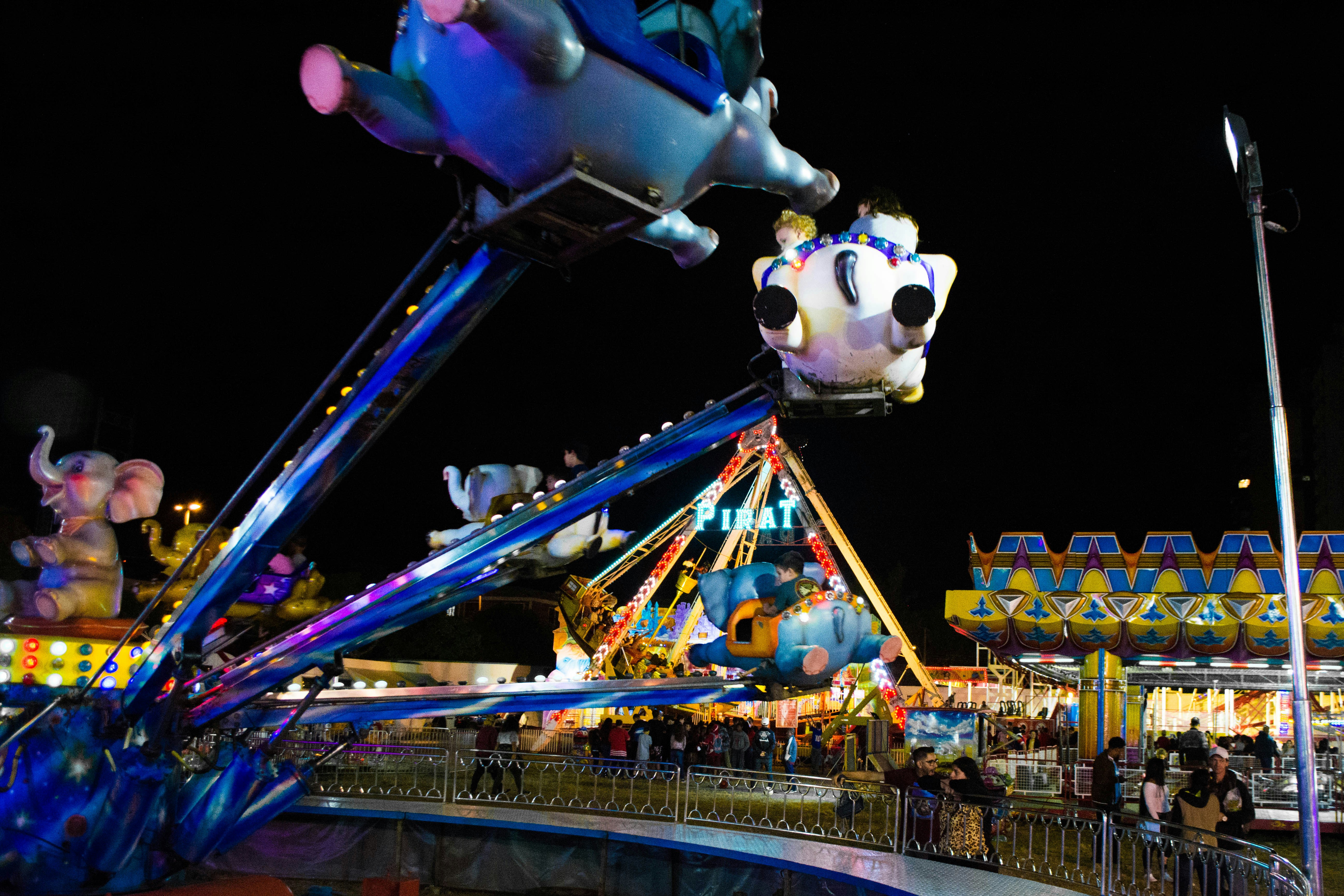 Night Flight Over the Neon Carnival