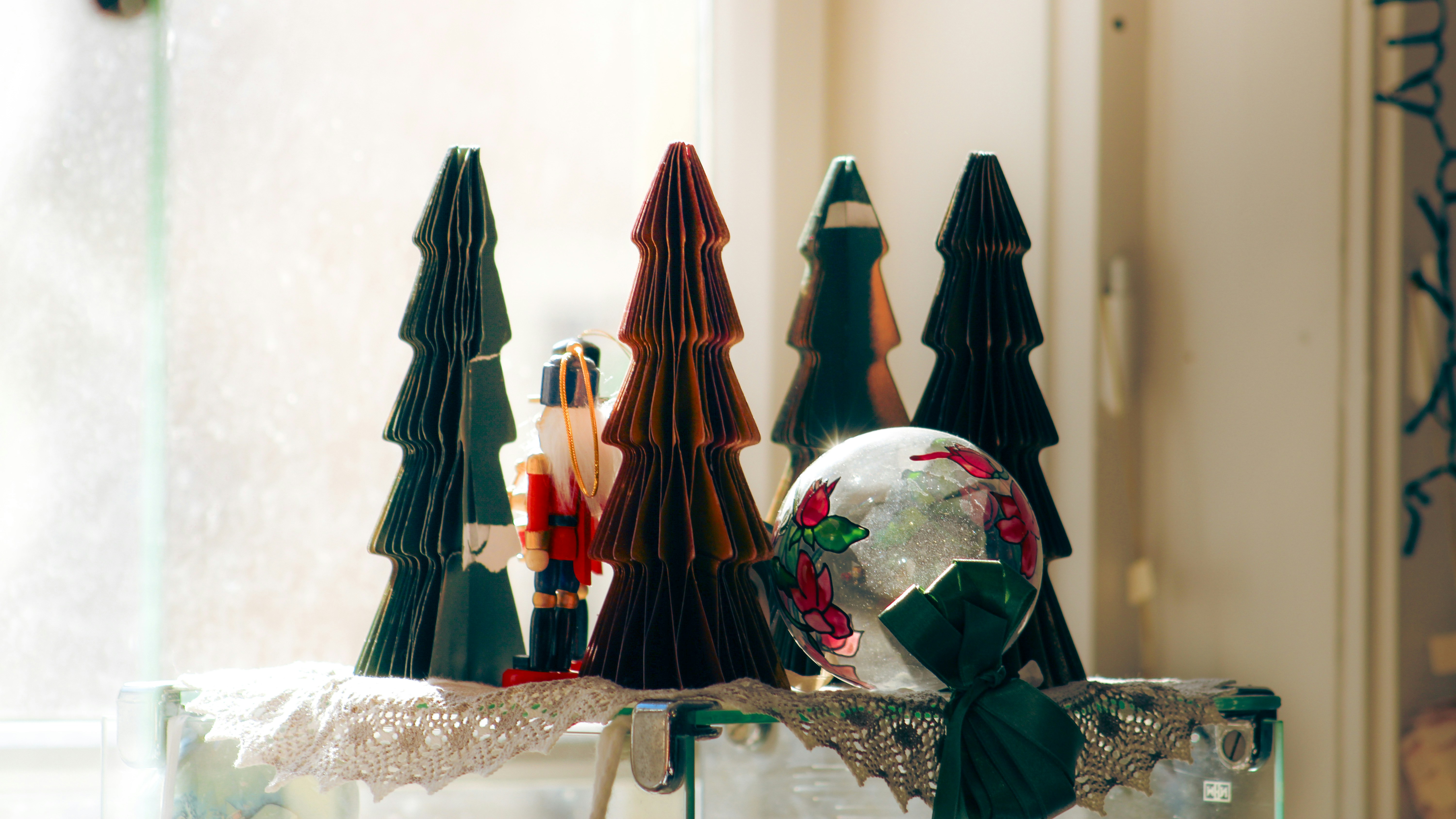 Origami Christmas Forest: A Skyline of Paper Trees and a Silvery Ornament