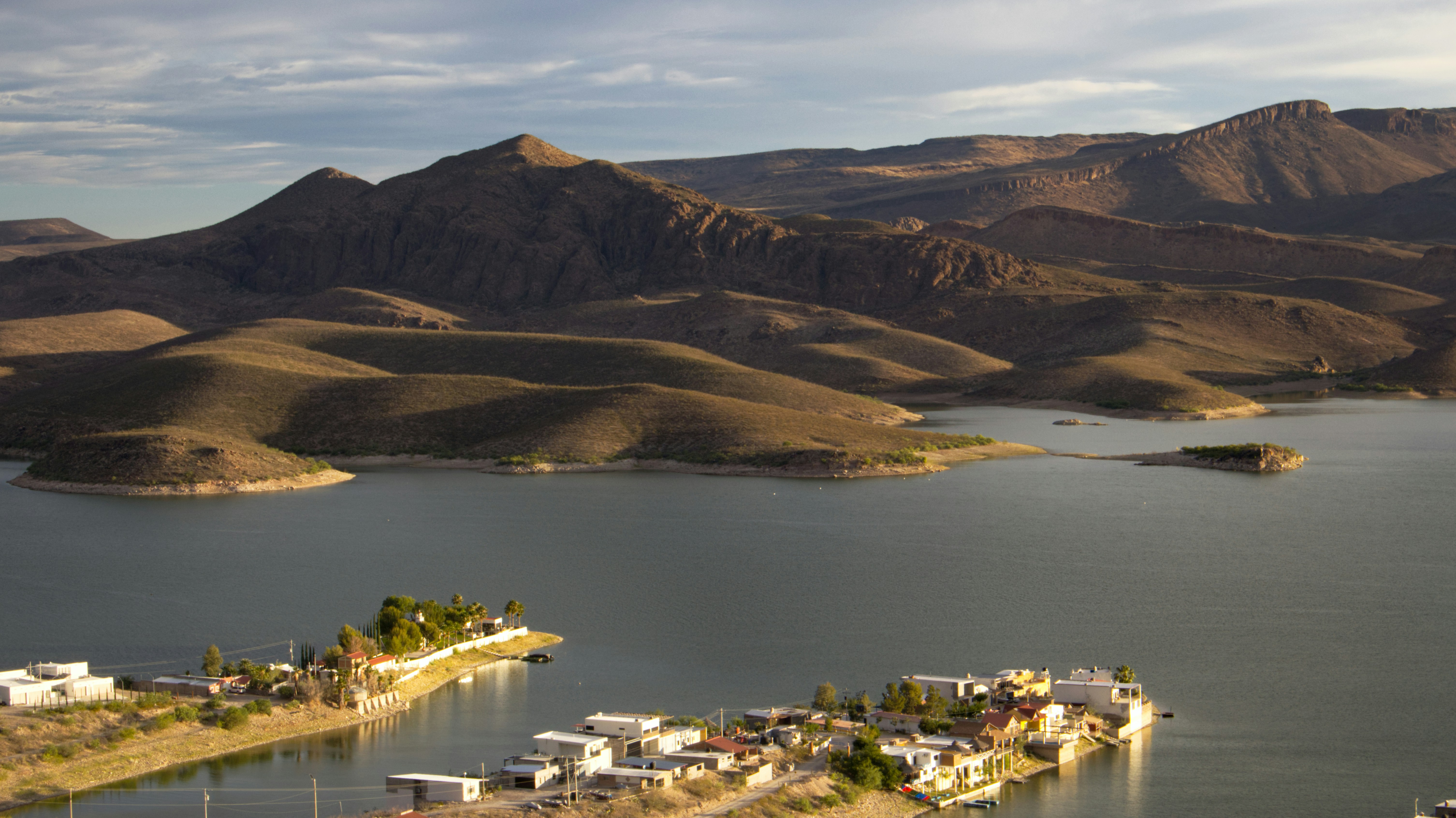Quiet Lakeside Village Basking in Golden Hills