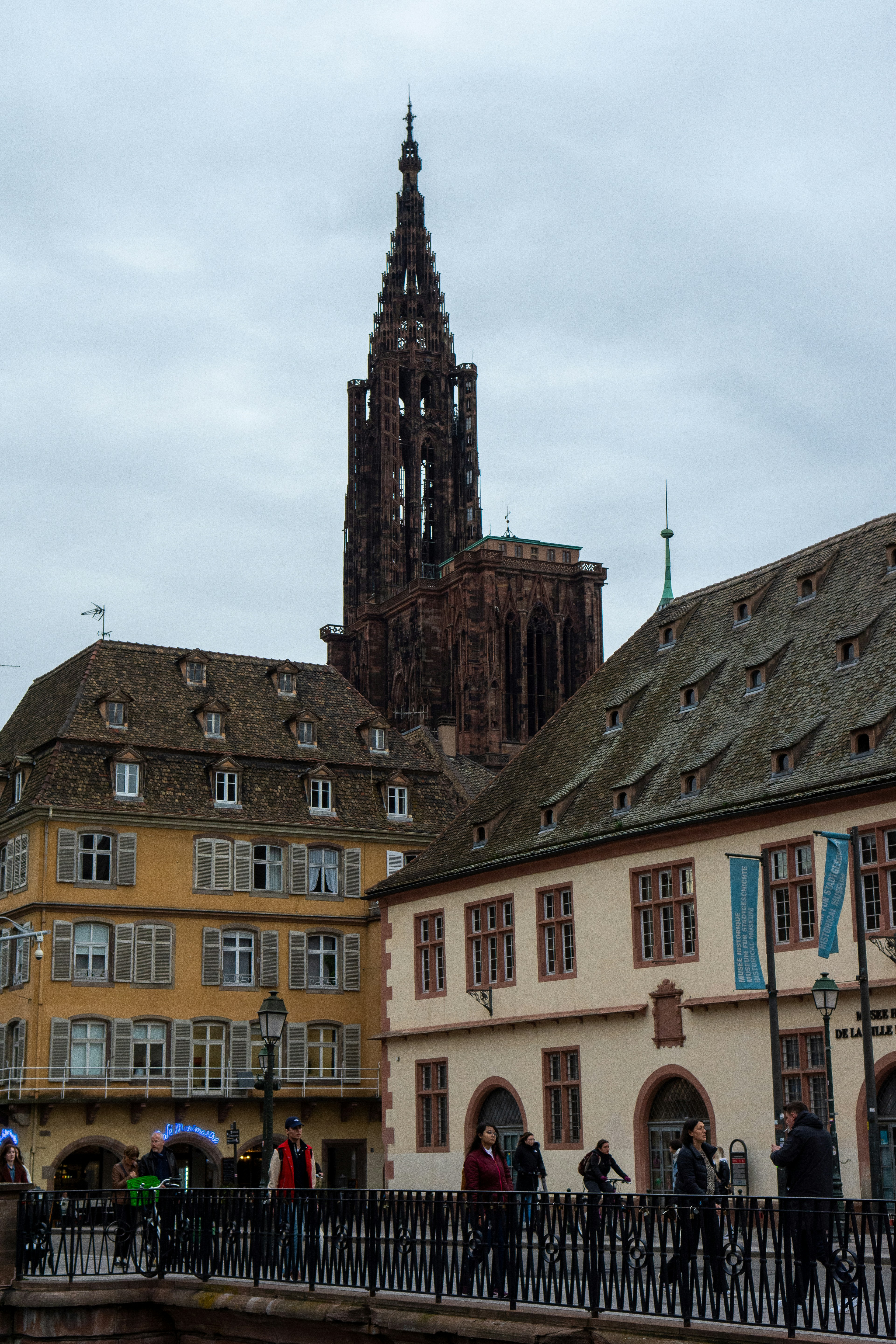 Medieval Cathedral Silhouette Over a Basque-Color City Square