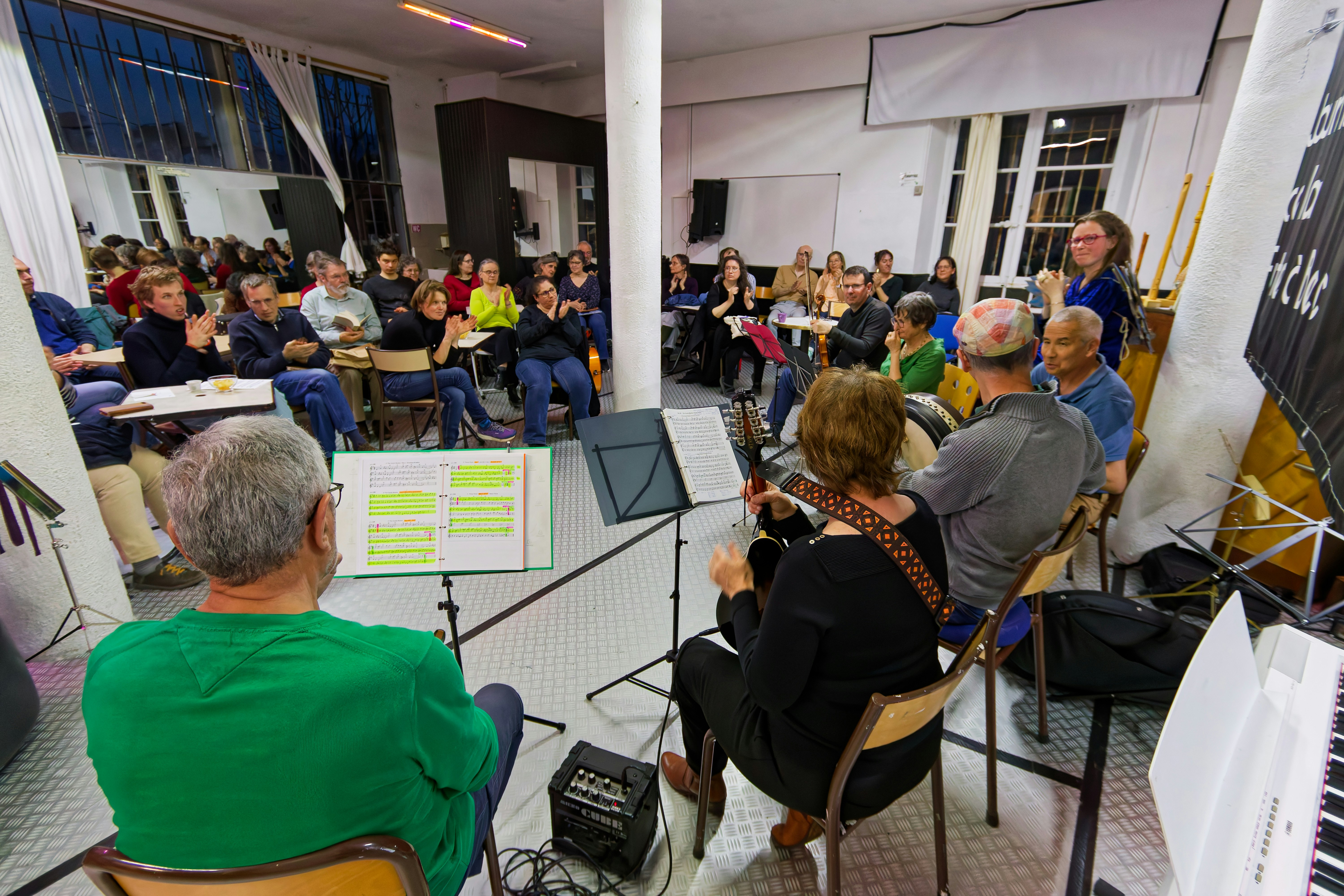 Community Choir in a Bright Studio Engages a Local Audience