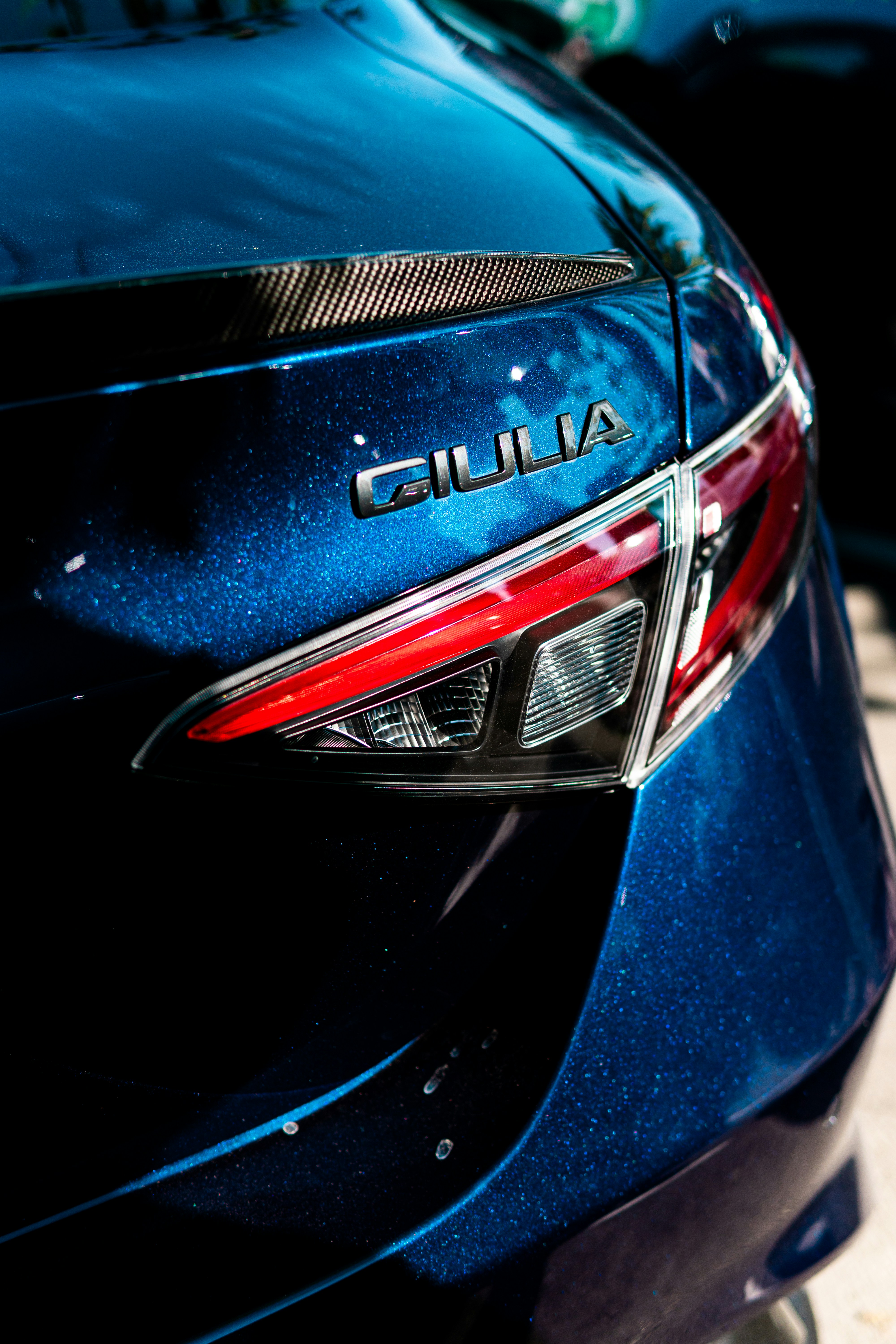  Midnight Blue Giulia: The Car’s Gaze at the Camera