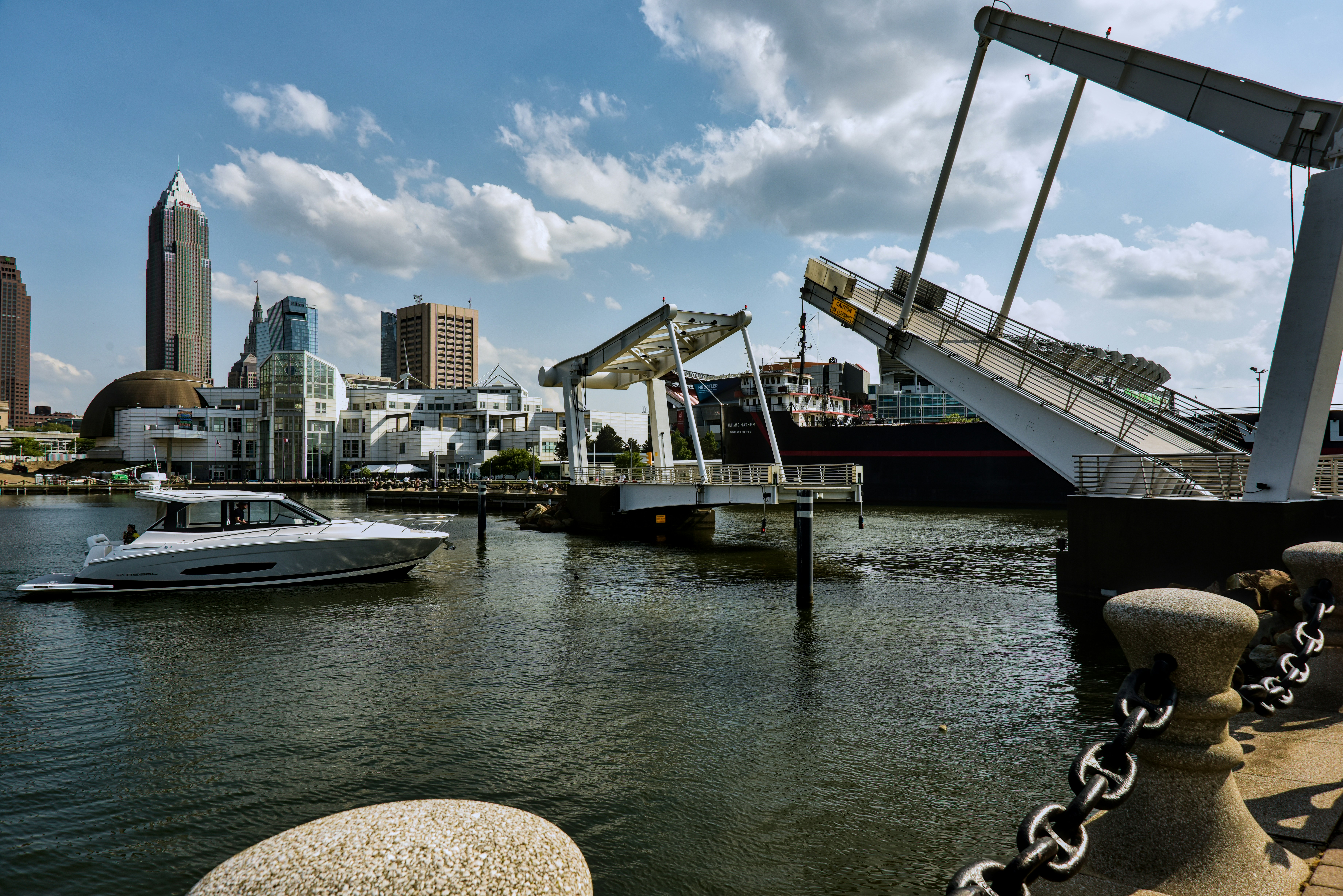 City Marina under a Moving Sky