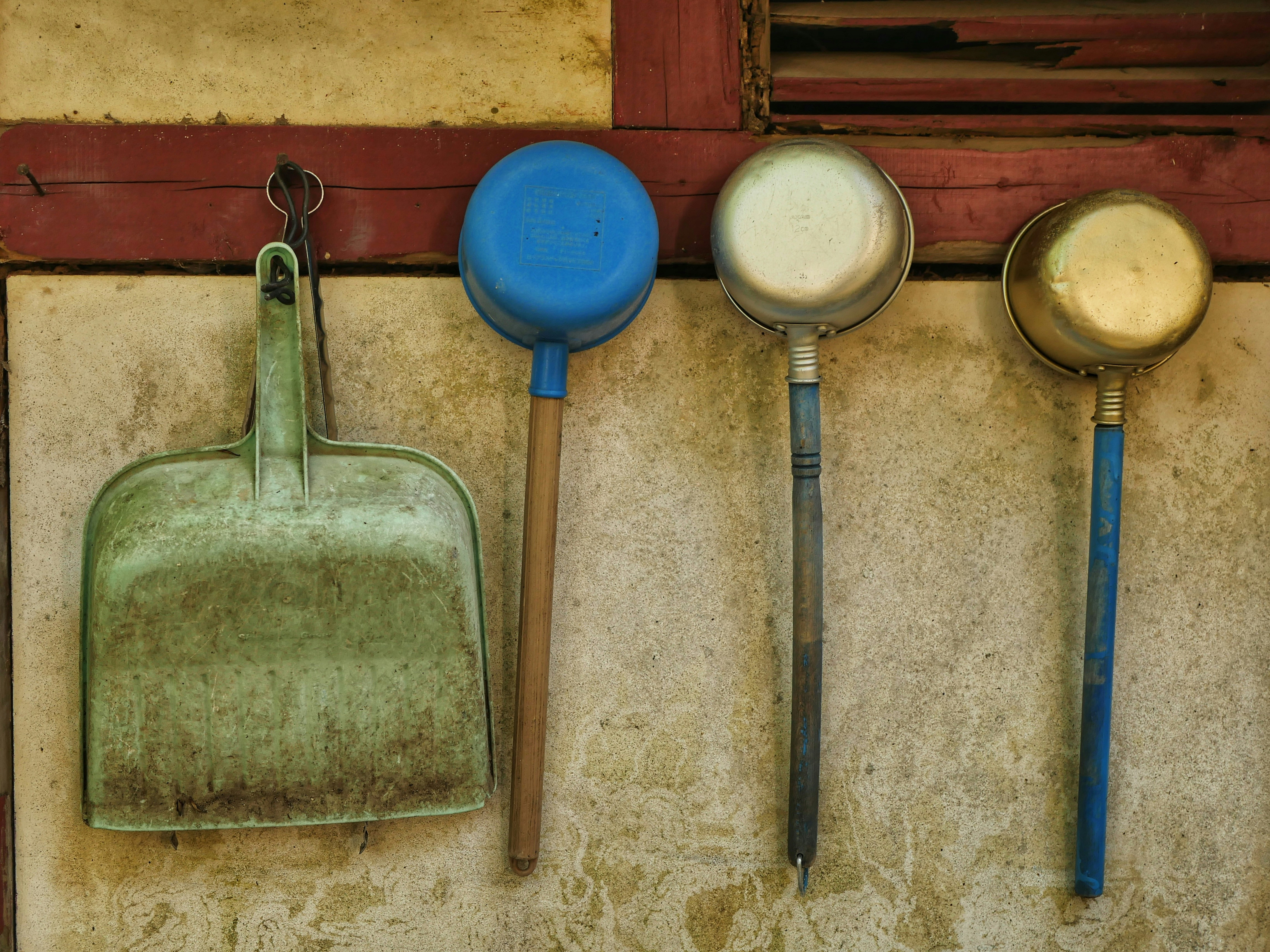 Worn Utensils on a Workshop Wall