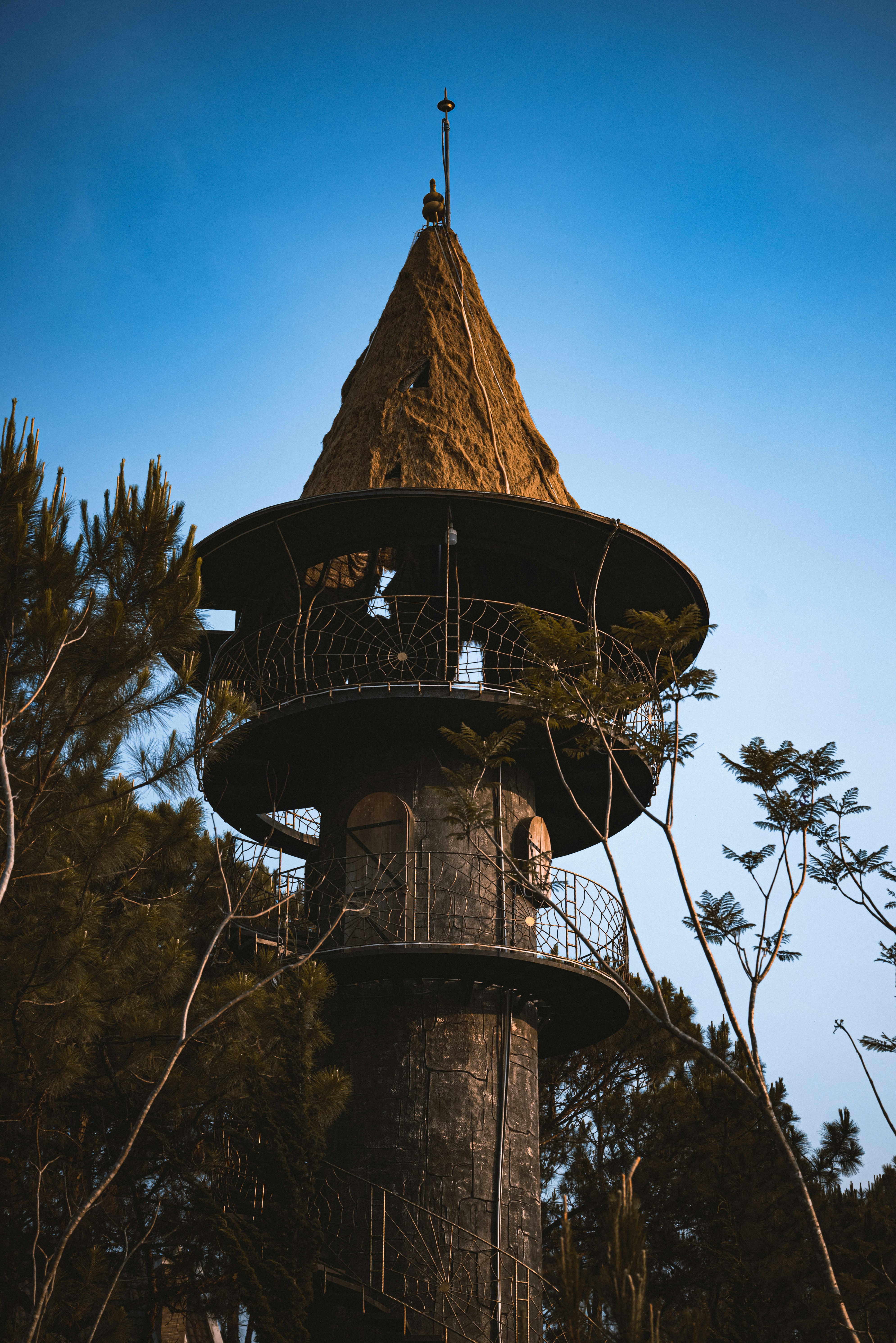 Observation Tower Under a Clear Blue Sky