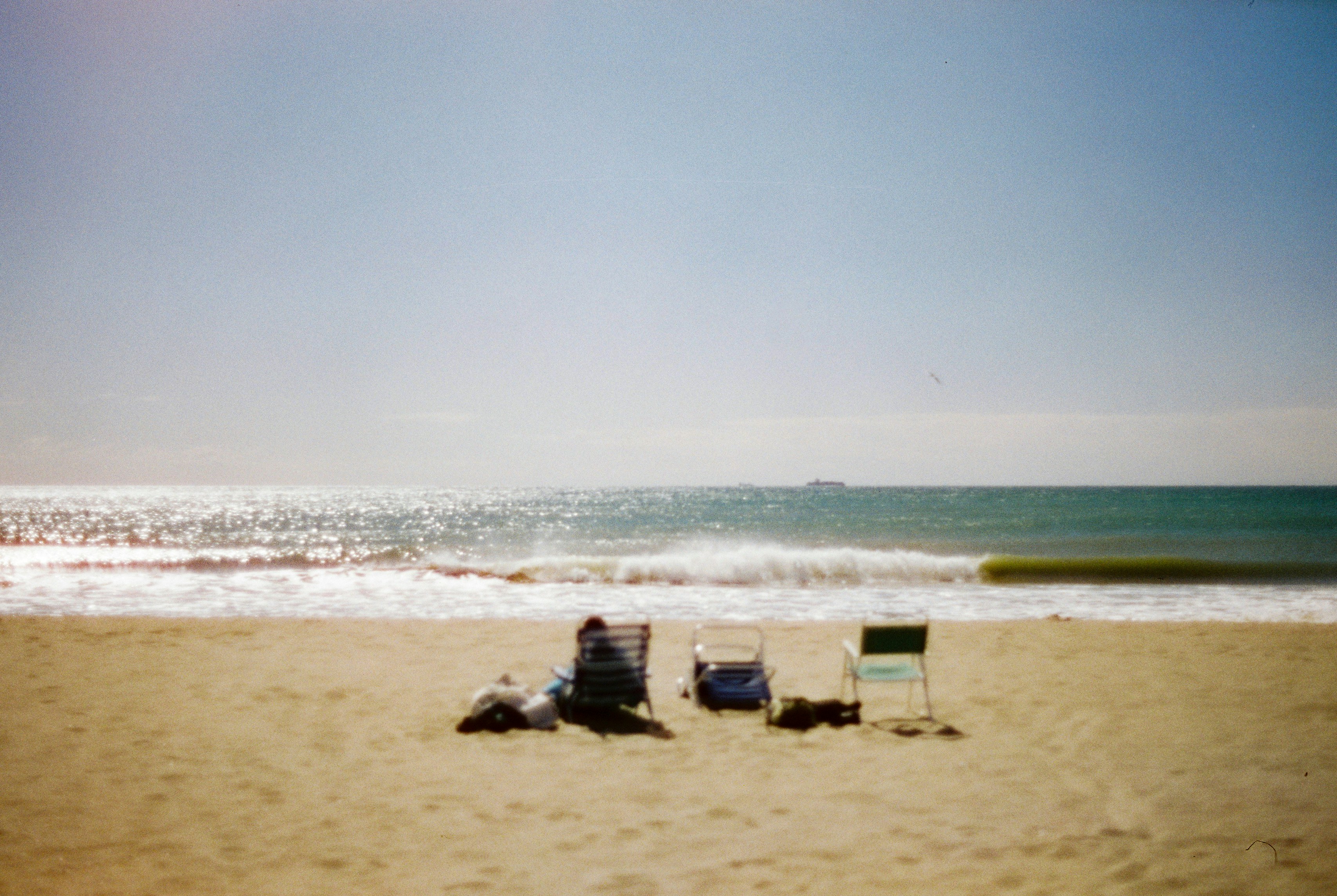 Sunlit Beach Chairs in Soft Focus