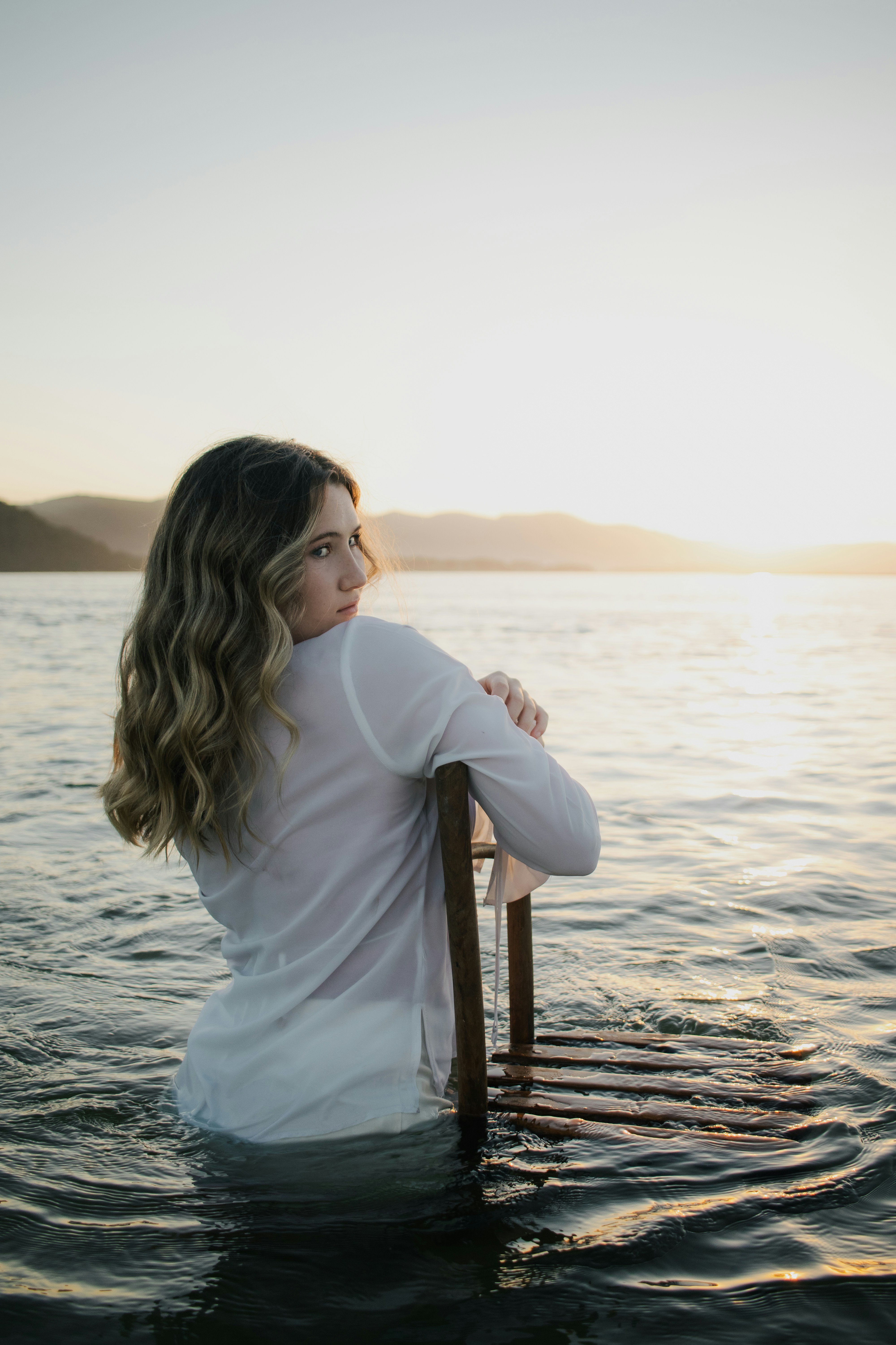 Sunset Embrace: A Portrait in Waterfront Light