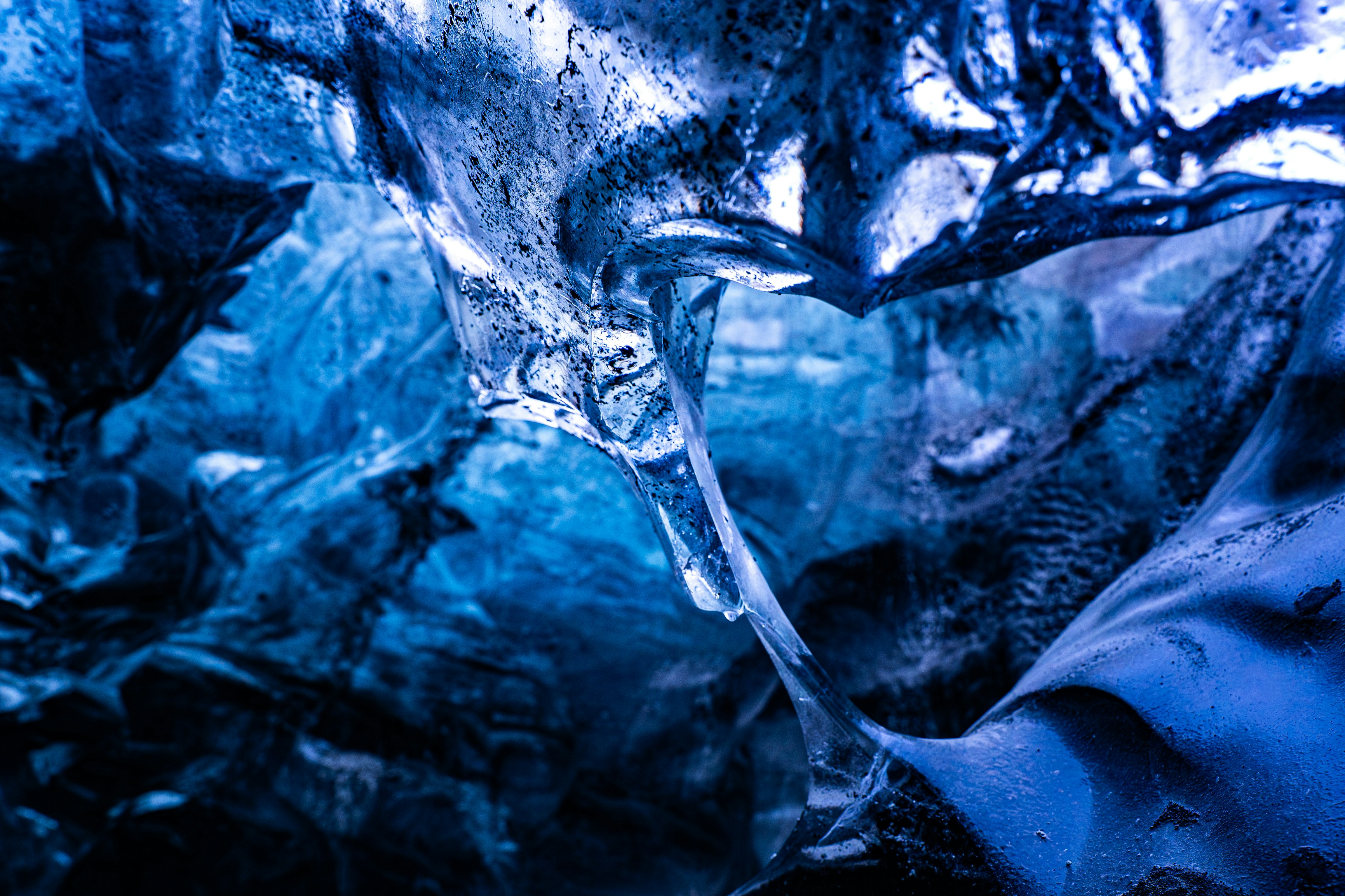 Glacier Prism: Ice Ribbon in Frigid Blue Light