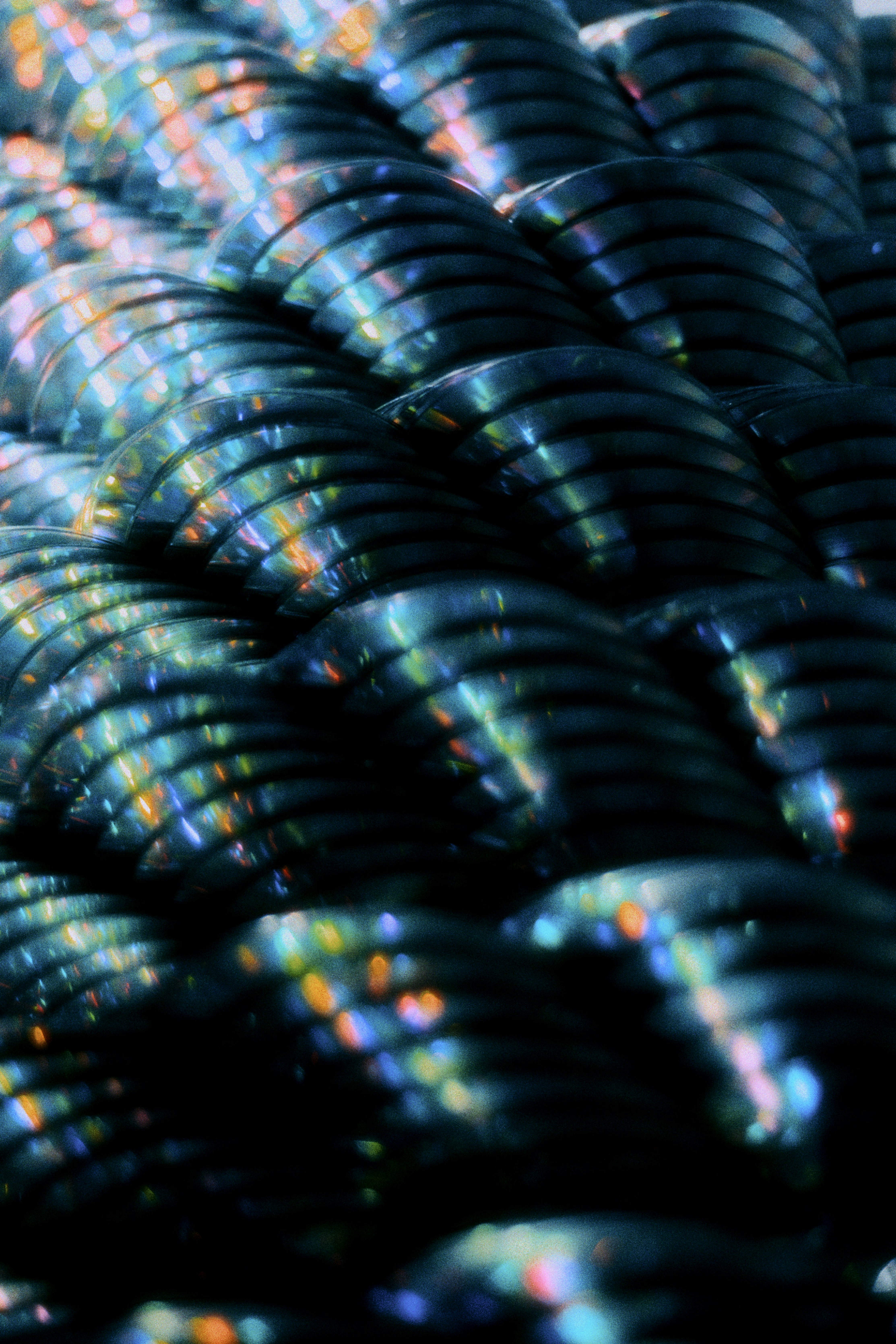 Iridescent Coils: A Macro Pattern of Glimmering Ribbons