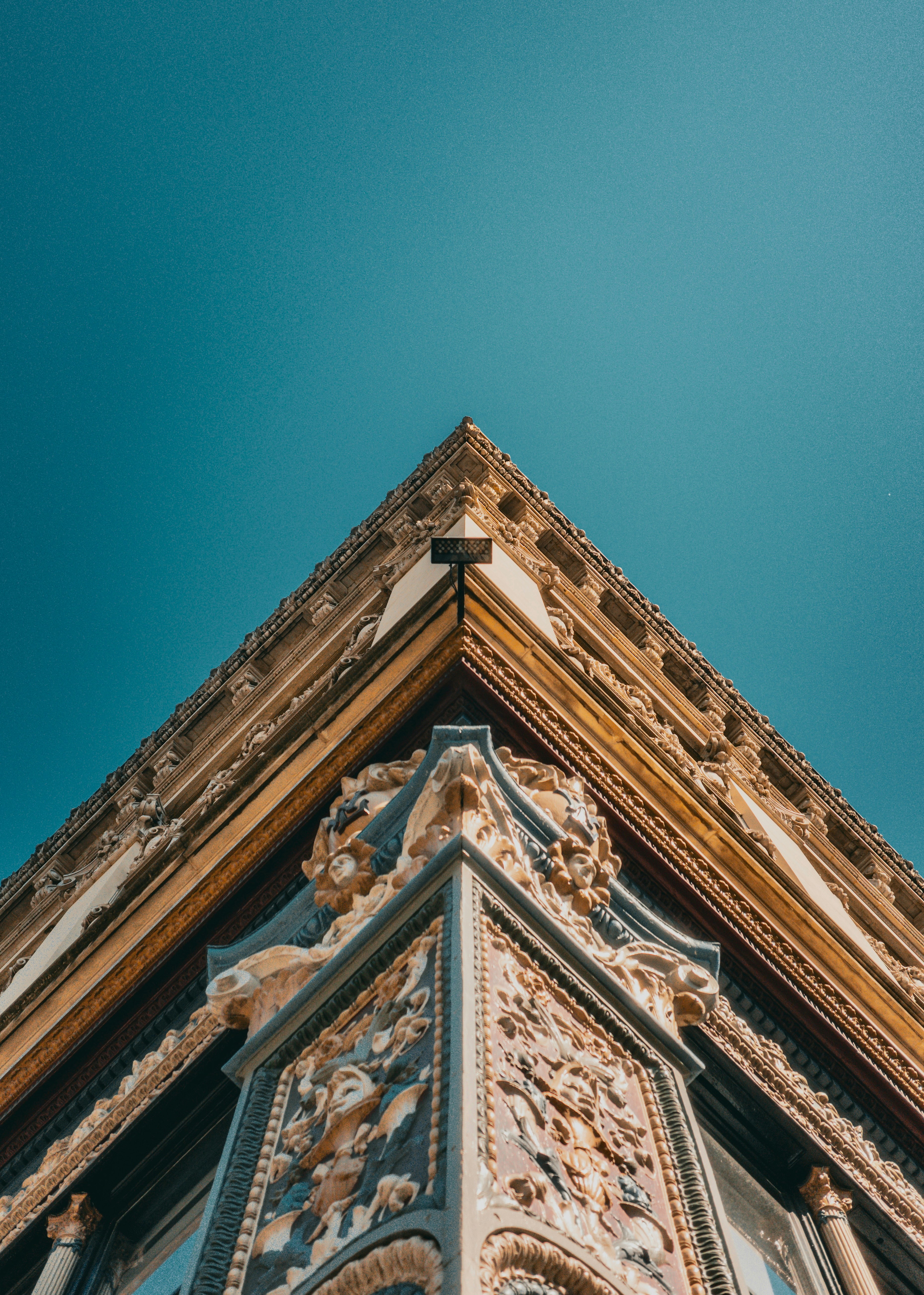 Corner of Glory: Ornate Architecture Ascends into a Velvet Sky