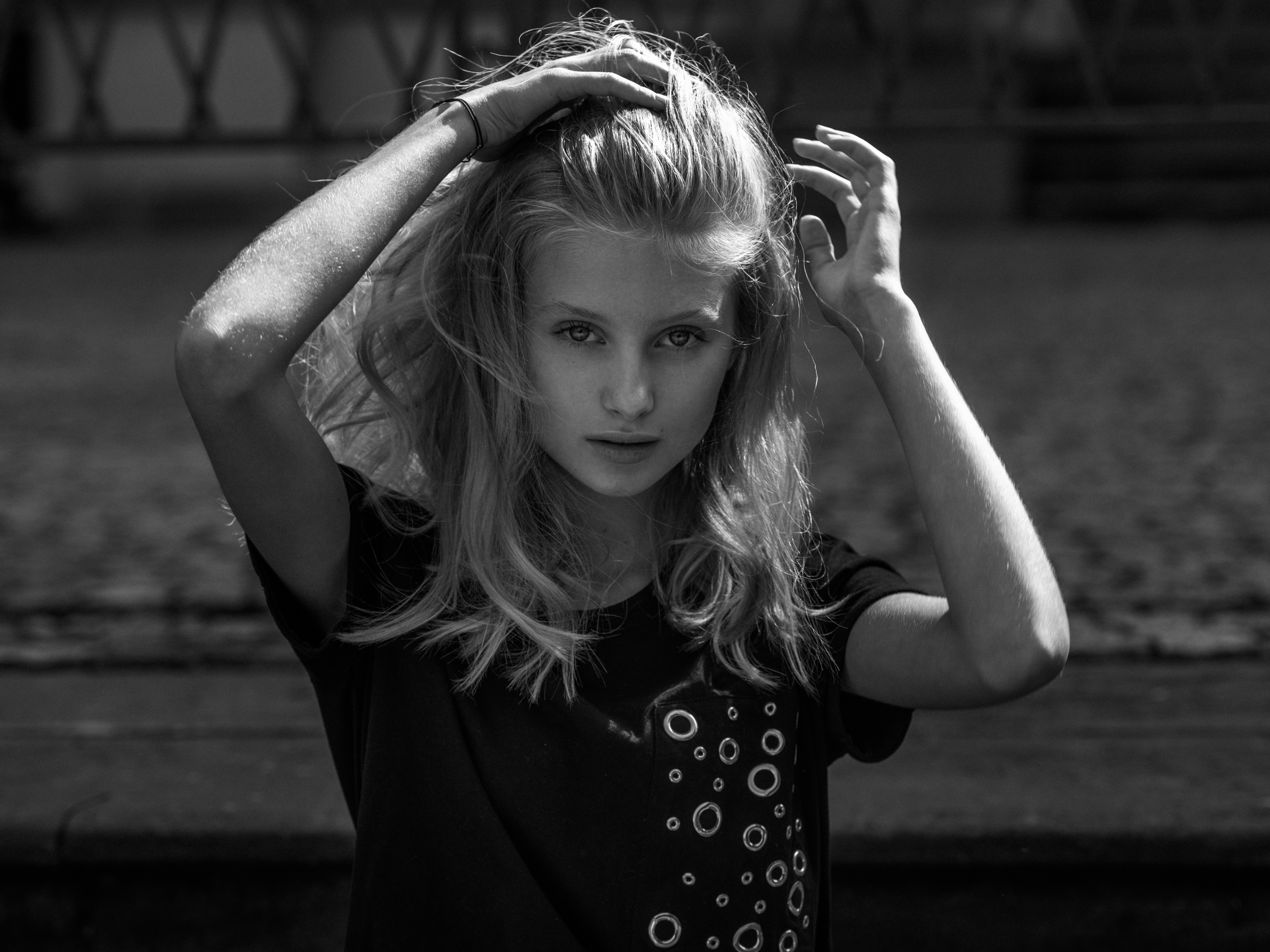 Portrait in Mono: Youthful Intensity by the Water