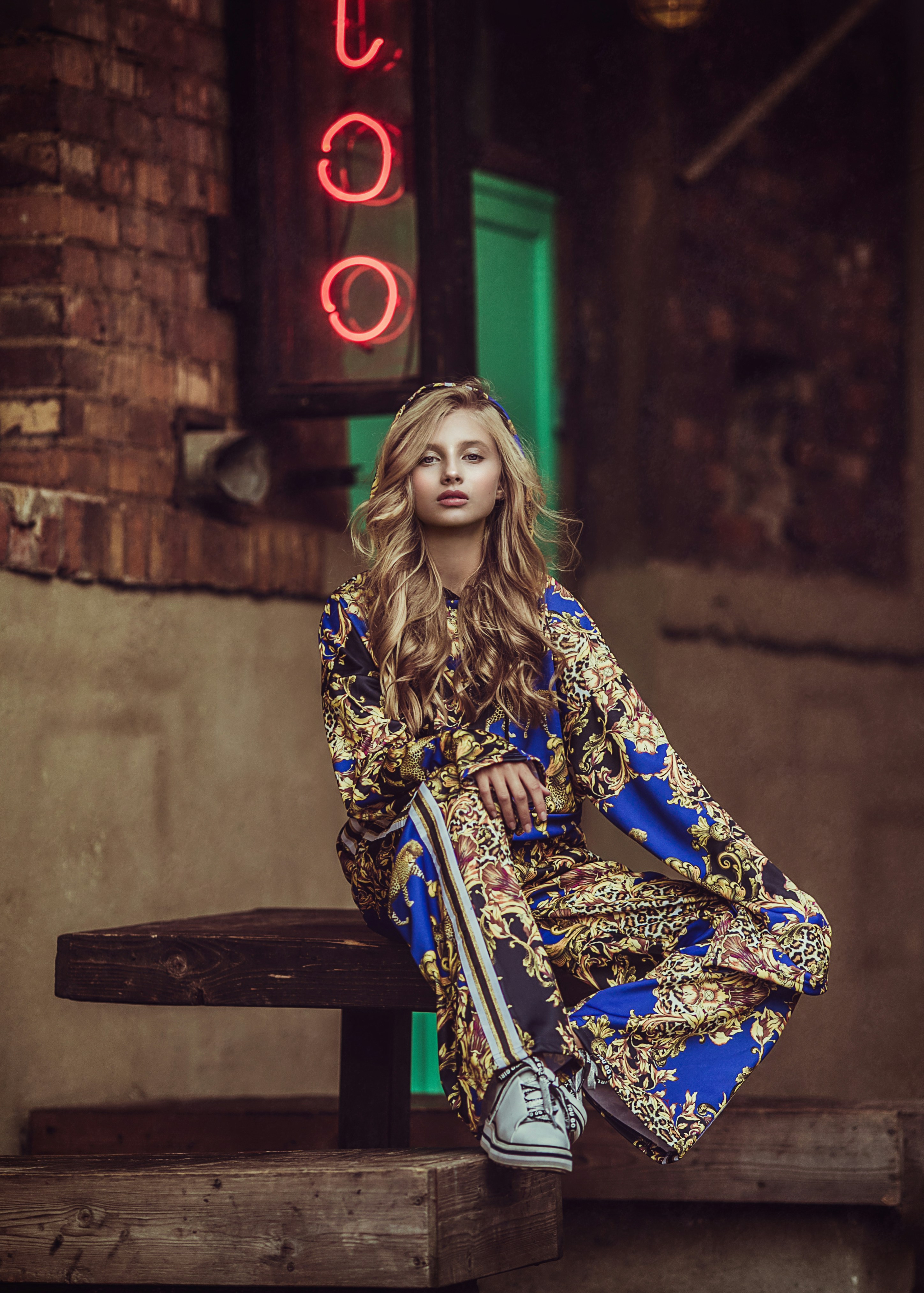 Bohemian Neon: A Portrait in Velvet Blues