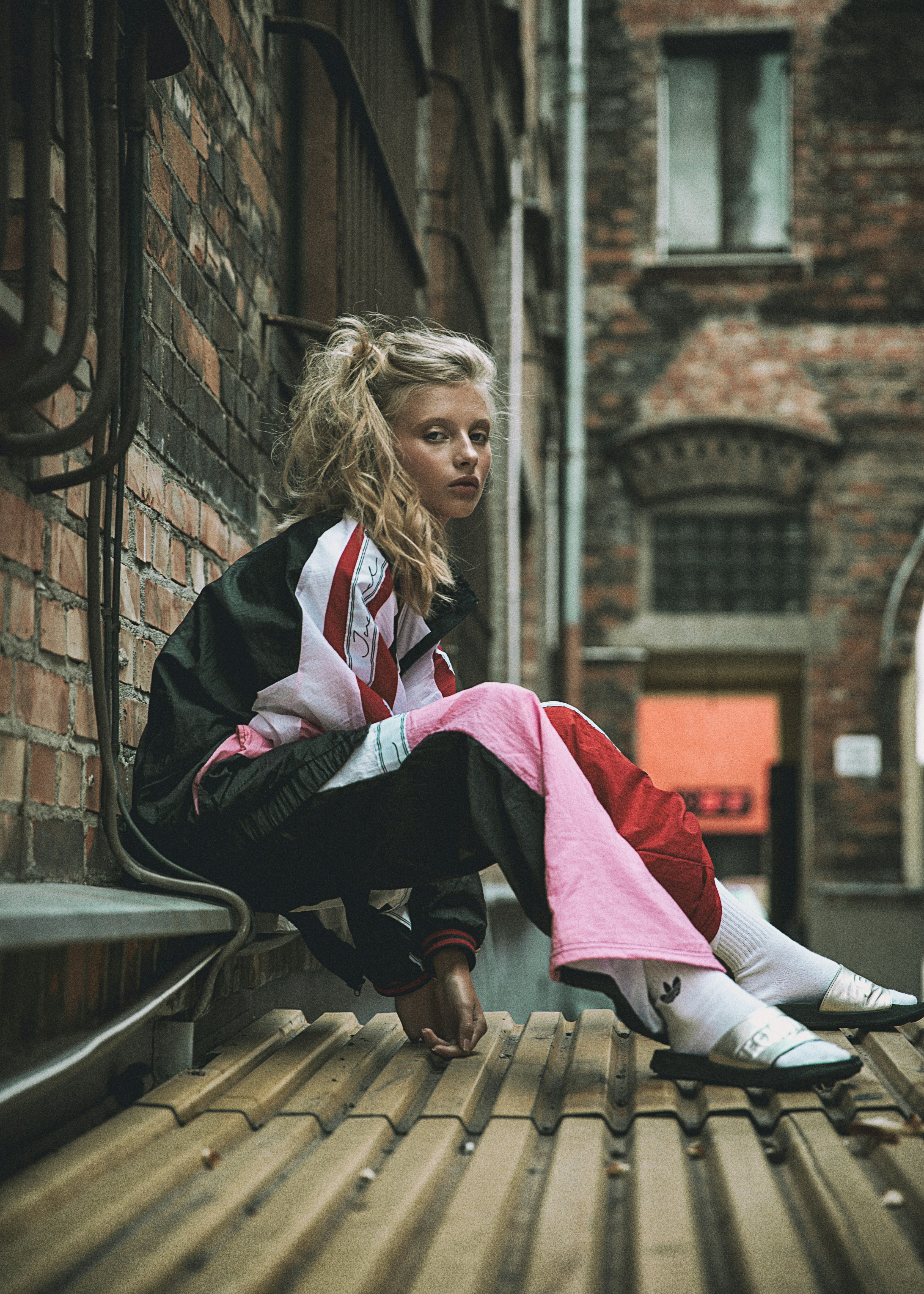 Concrete Alley Portrait: A Ghost of Neon in a Velvet Hoodie