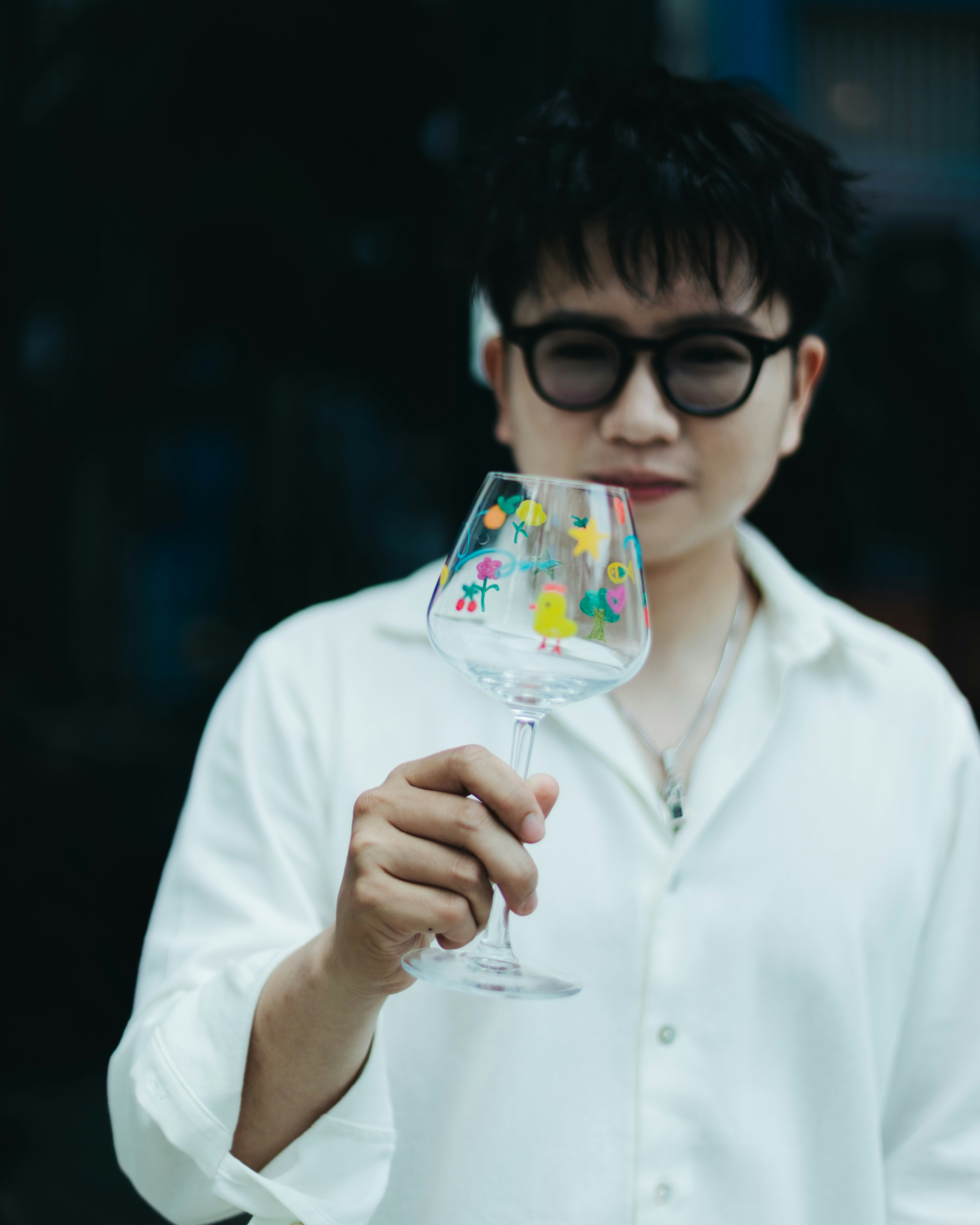 Gleaming Glass: A Gentle Toast in Focus