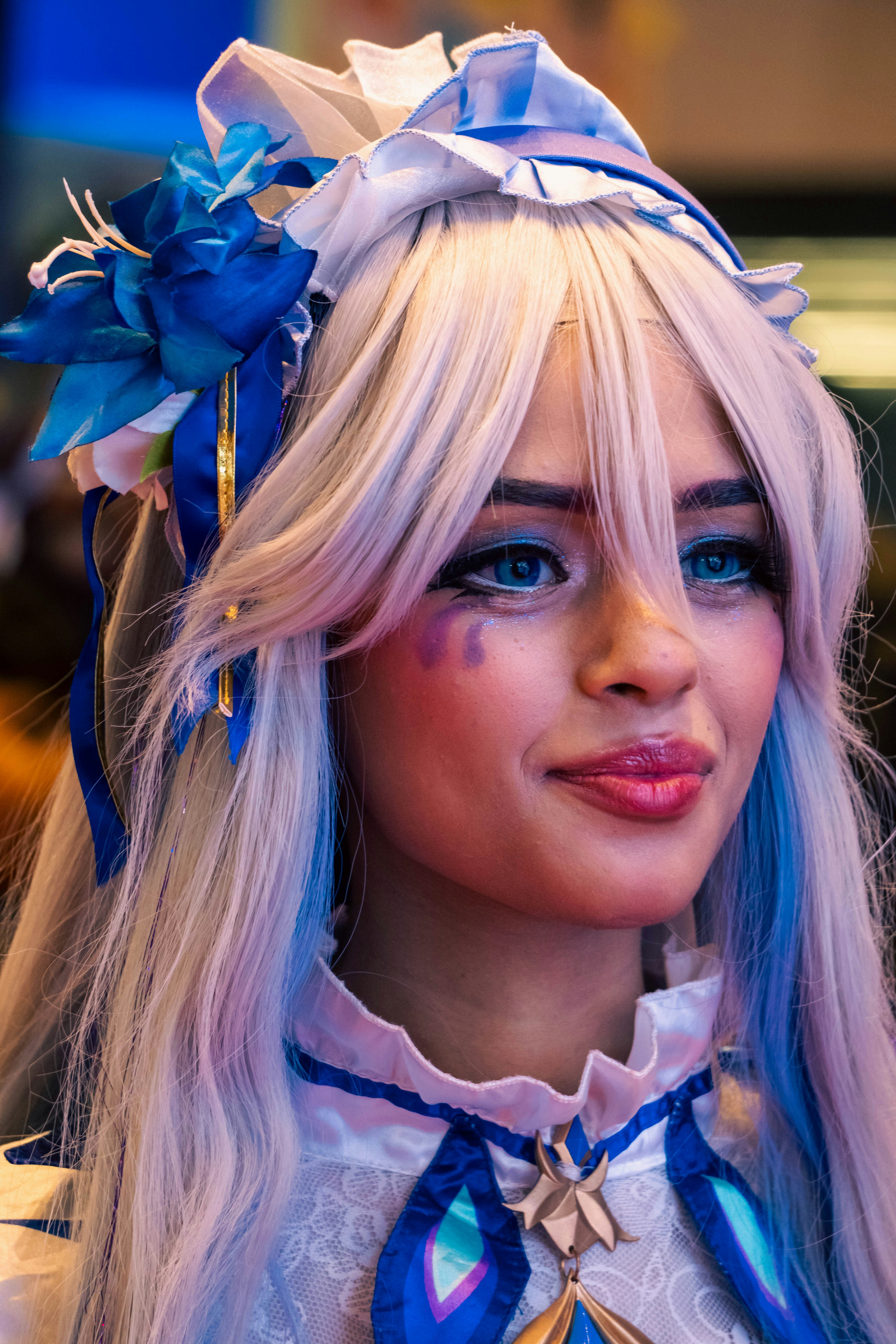Cosplay Portrait in Neon Blues