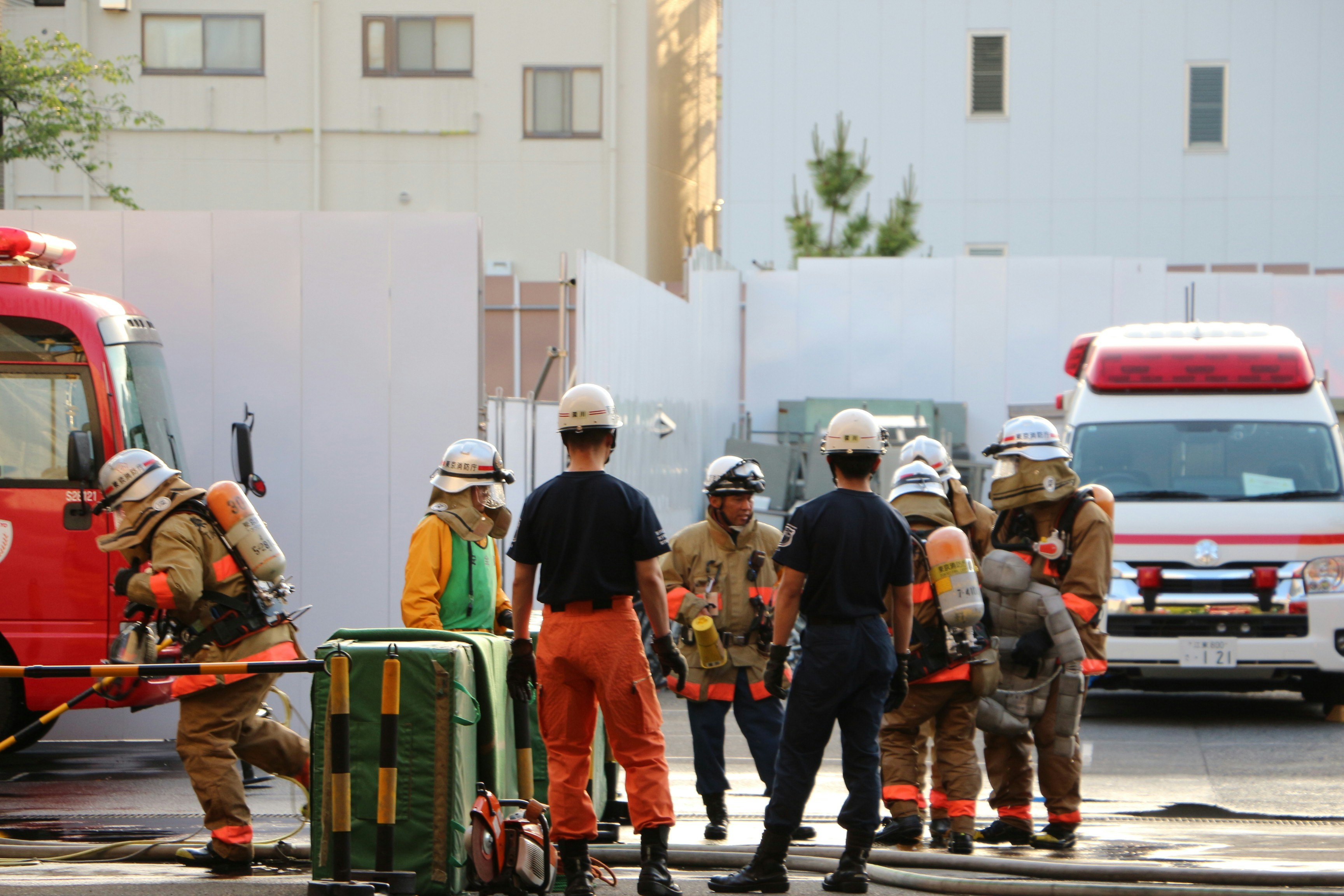 Standby on the Line: Firefighters Grounding Teams and Gear