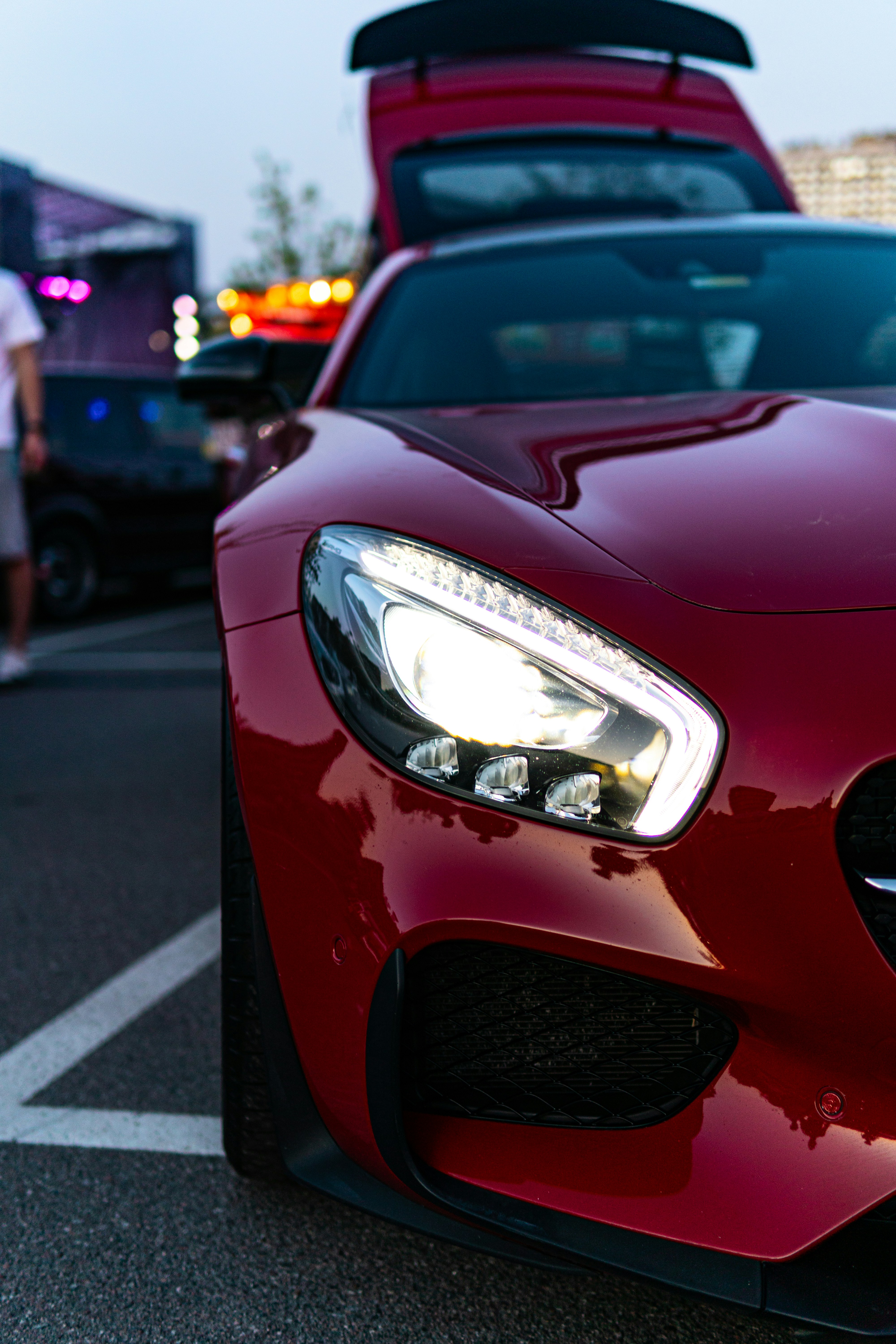 Red Dynamo: close-up of a charging front headlamp