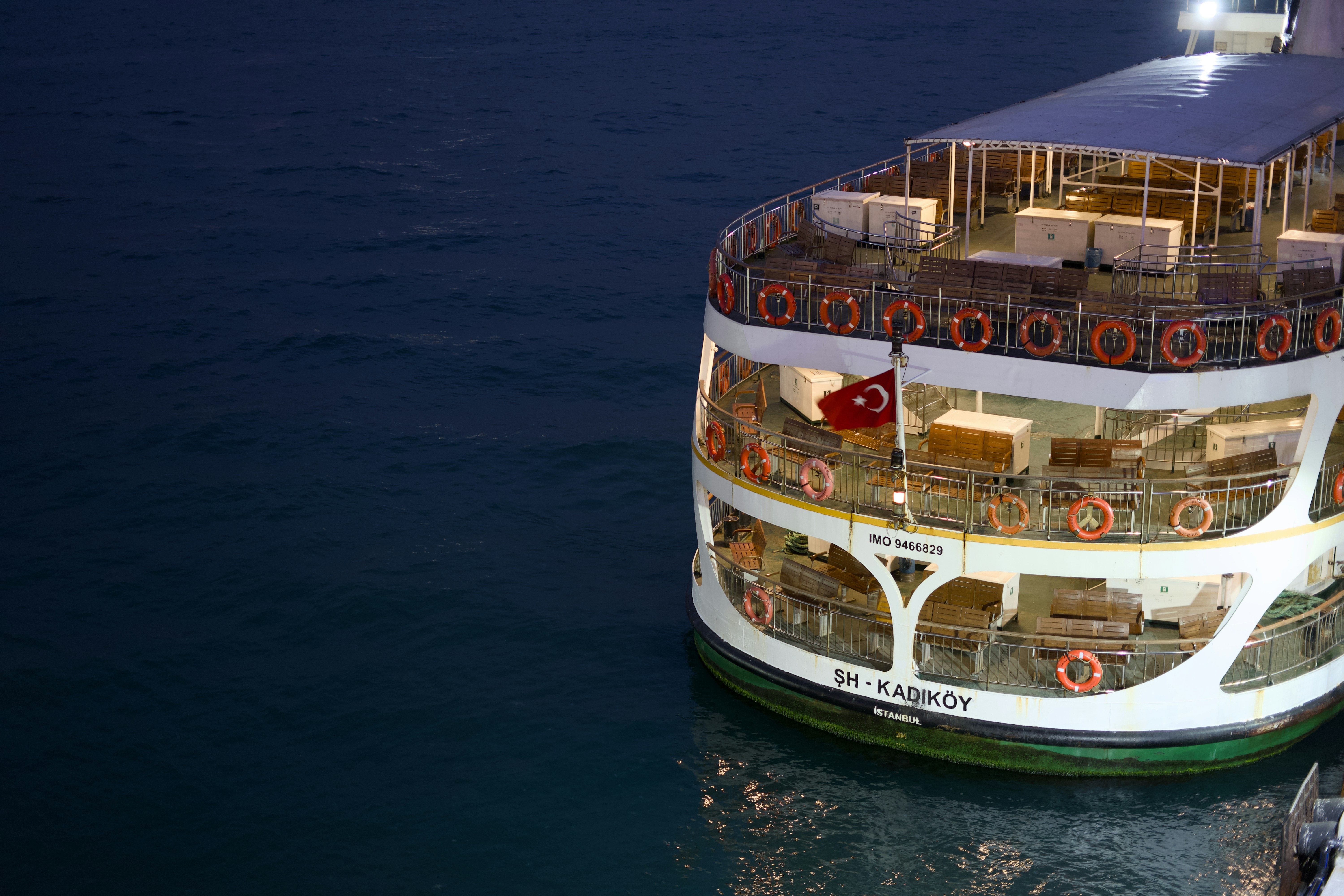 Night Pool of the Aegean: A Ferry’s Quiet Glow