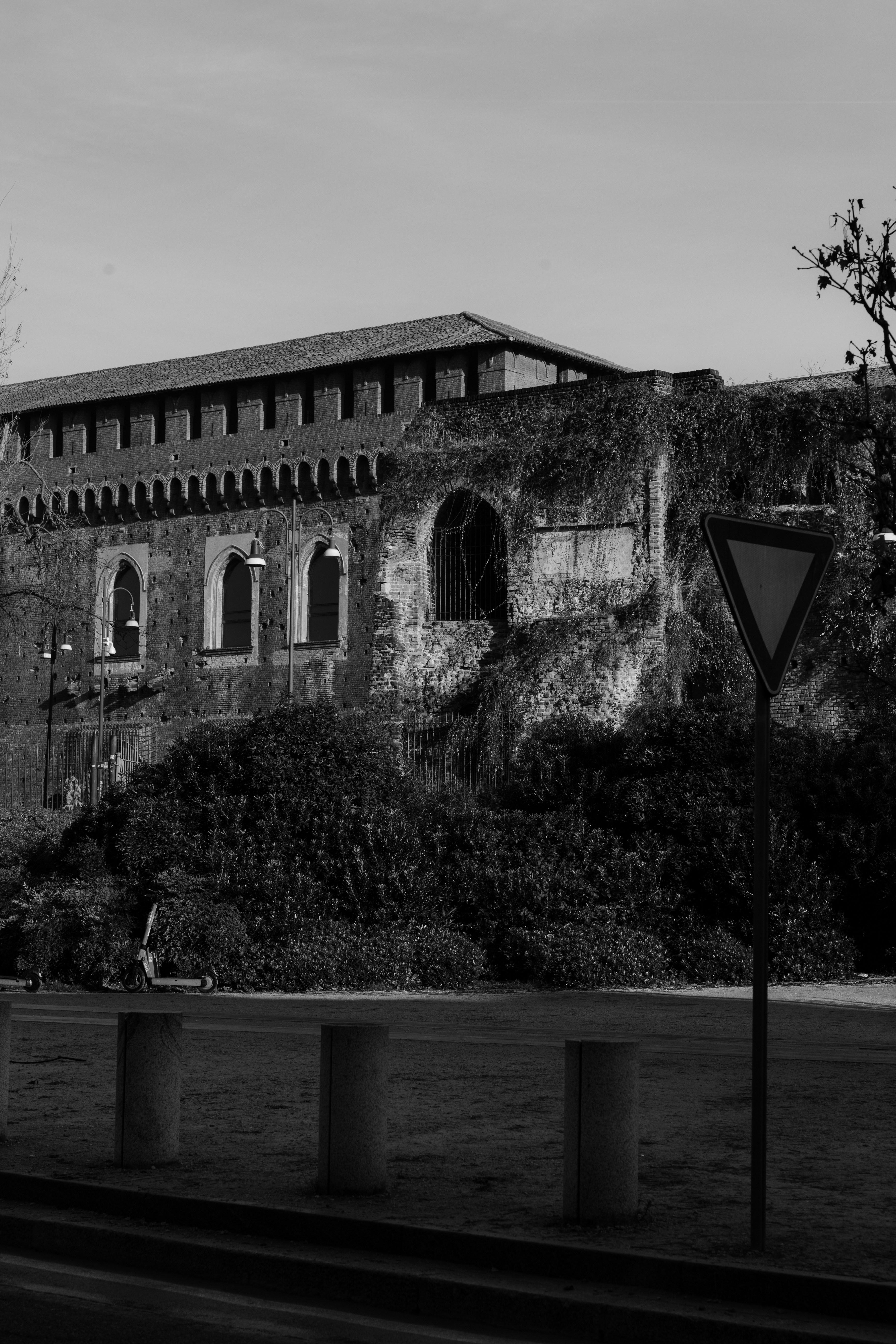 Ruined Terrace Behind a Quiet Street