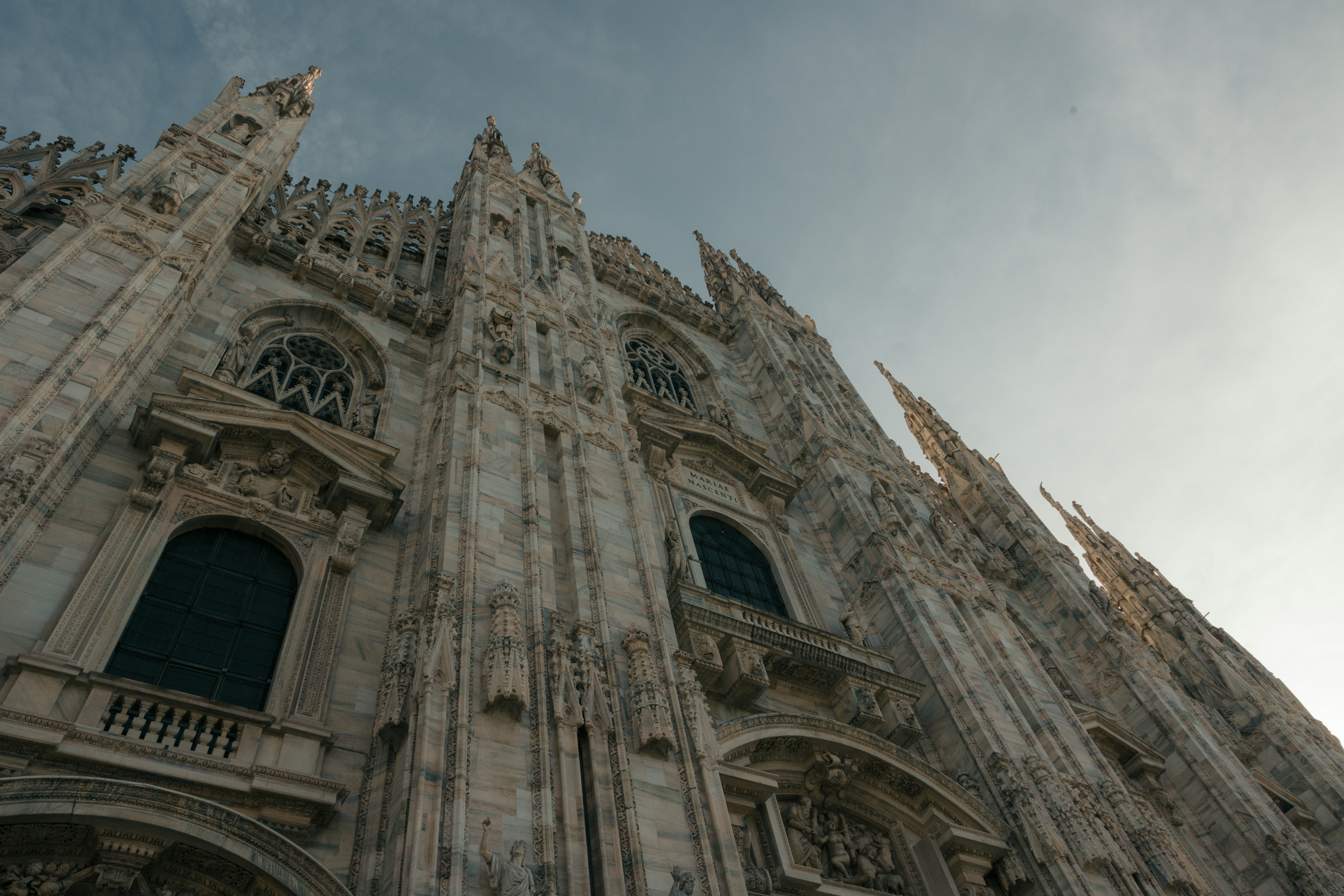 Gothic Cathedral Facade Under Evening Light