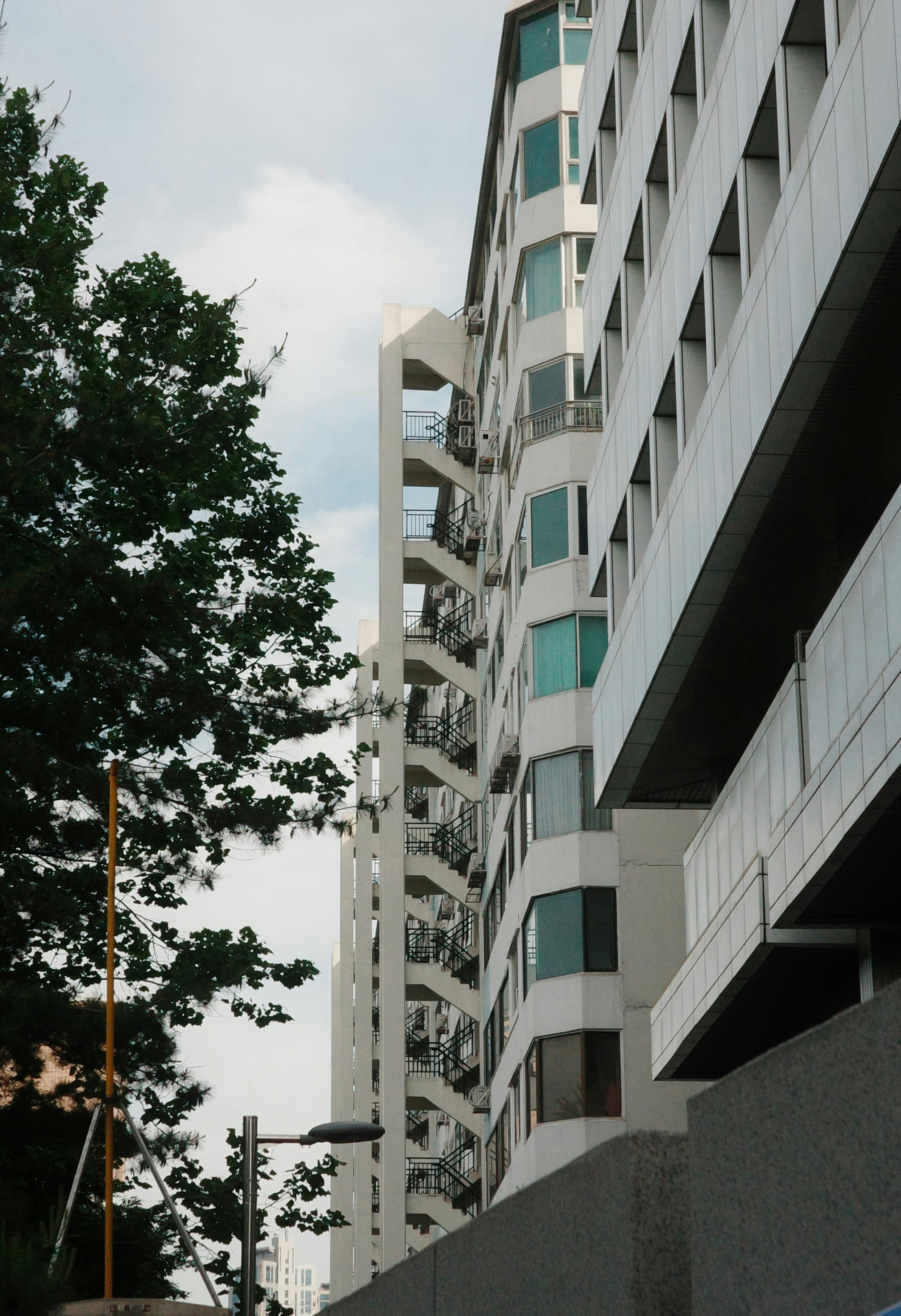 Urban Facade Lines: Stacked Balconies Reach for the Sky