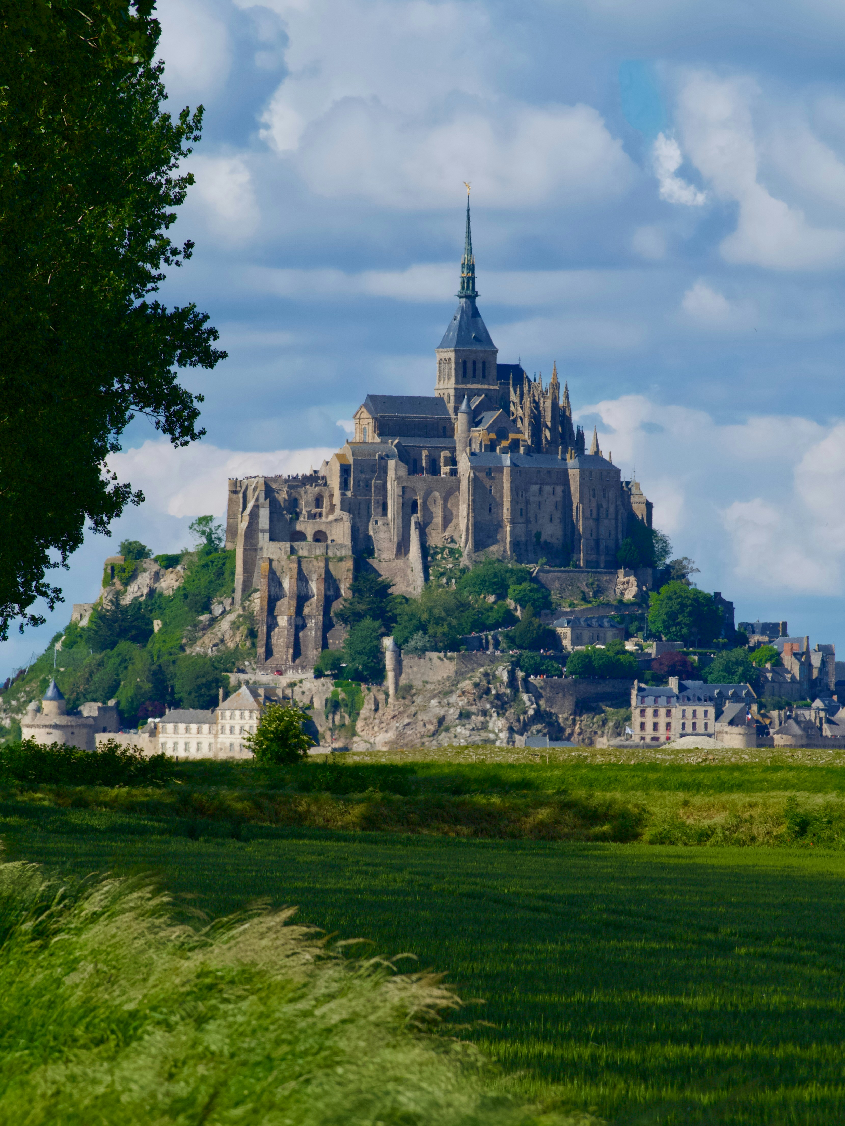 Majestic Mont Saint-Michel Rising above Tidal Fields