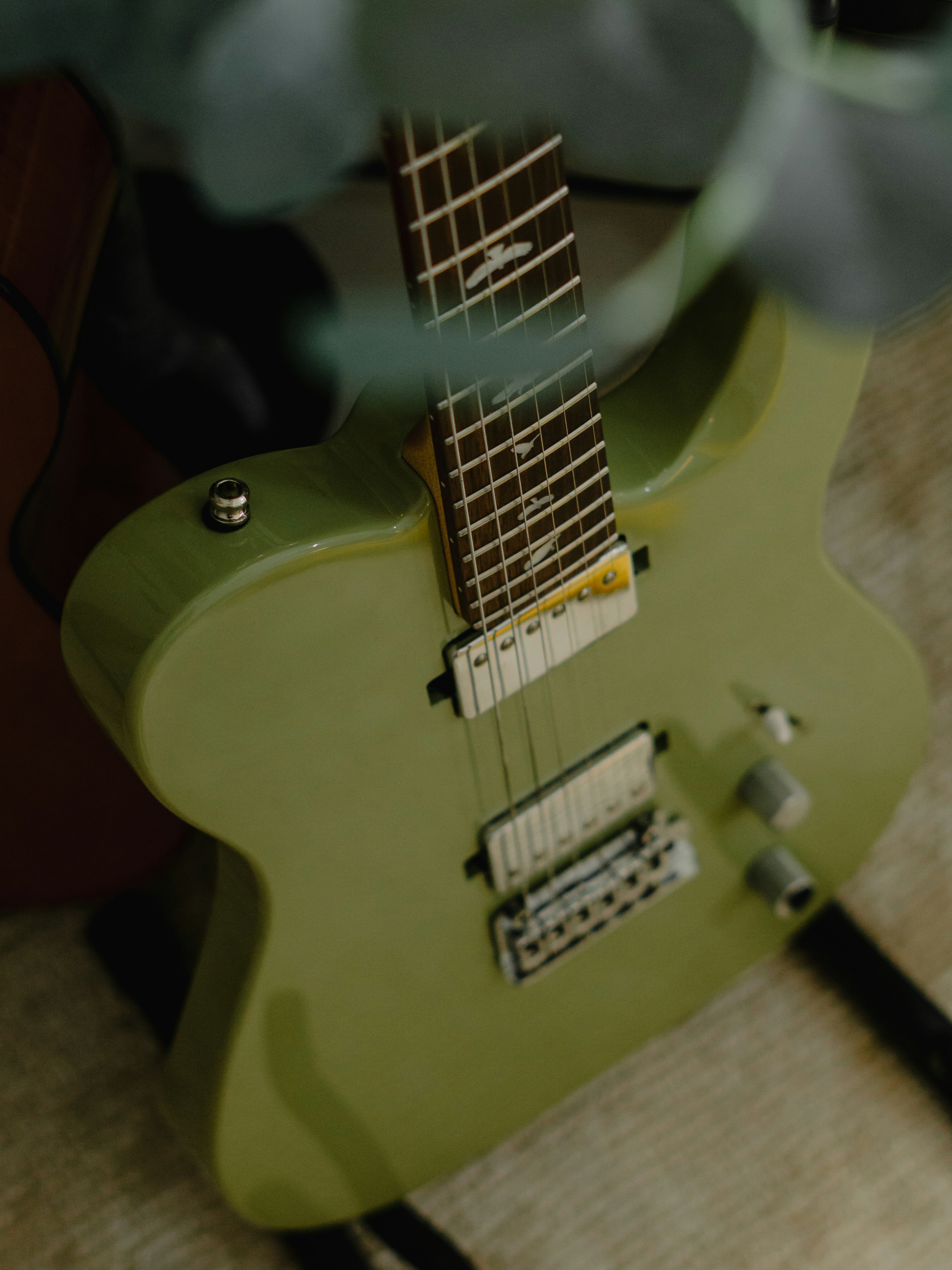 Muted Olive Gibson: A guitarscape in soft focus