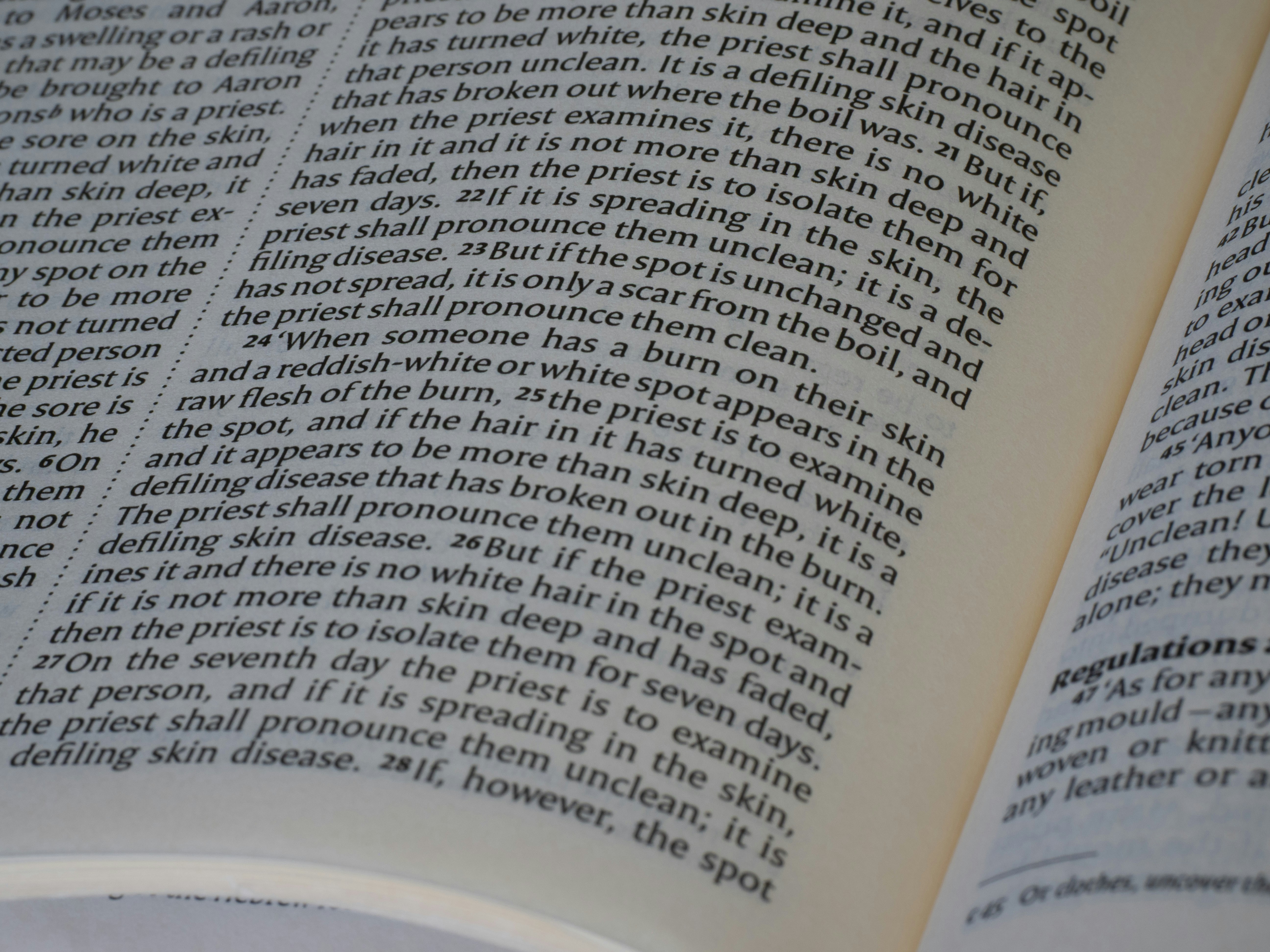 Close-Texture Study: Printed Text with Gentle Diagonal Light