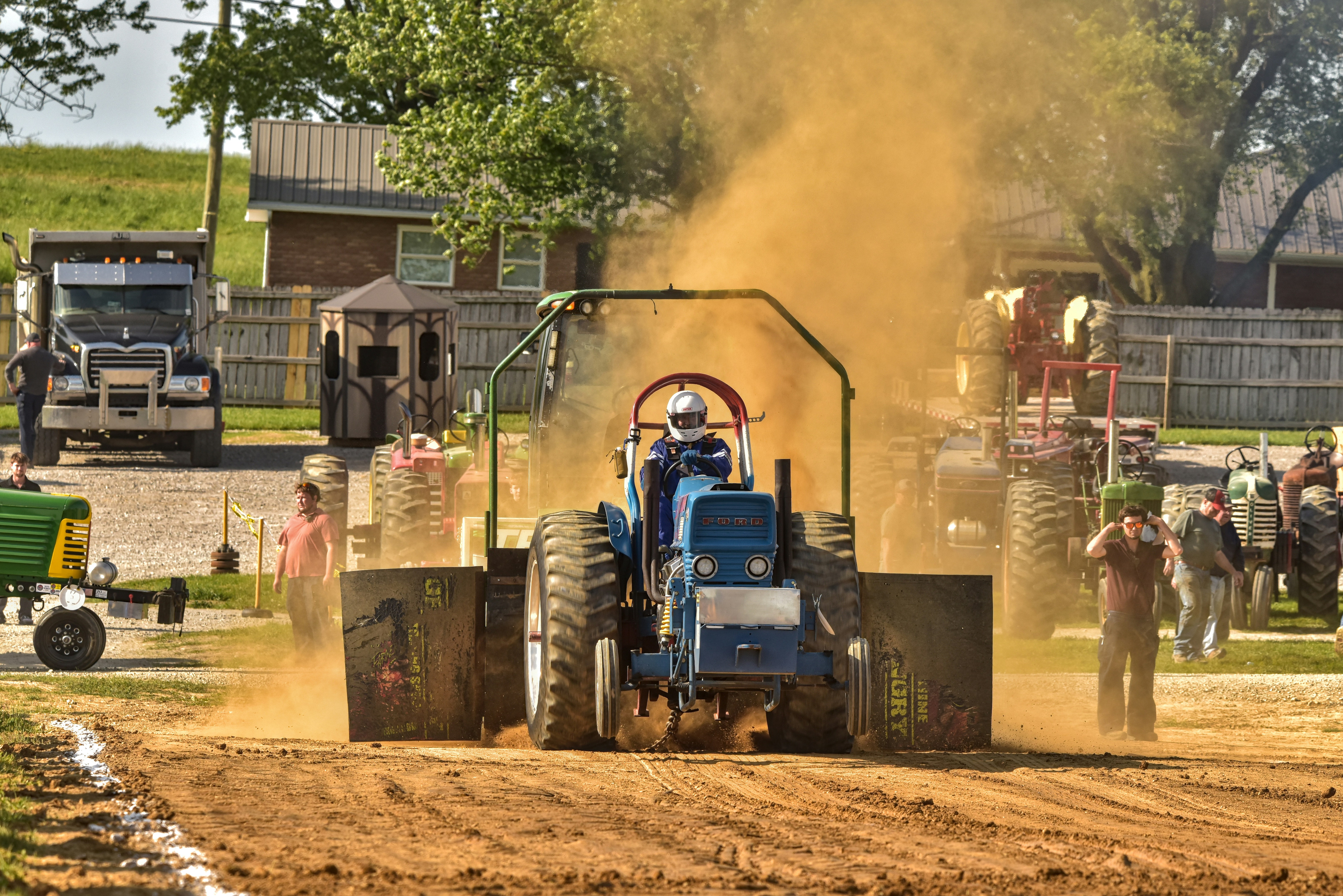 Dust and Power: Blue Tractor at the Tractor Pull