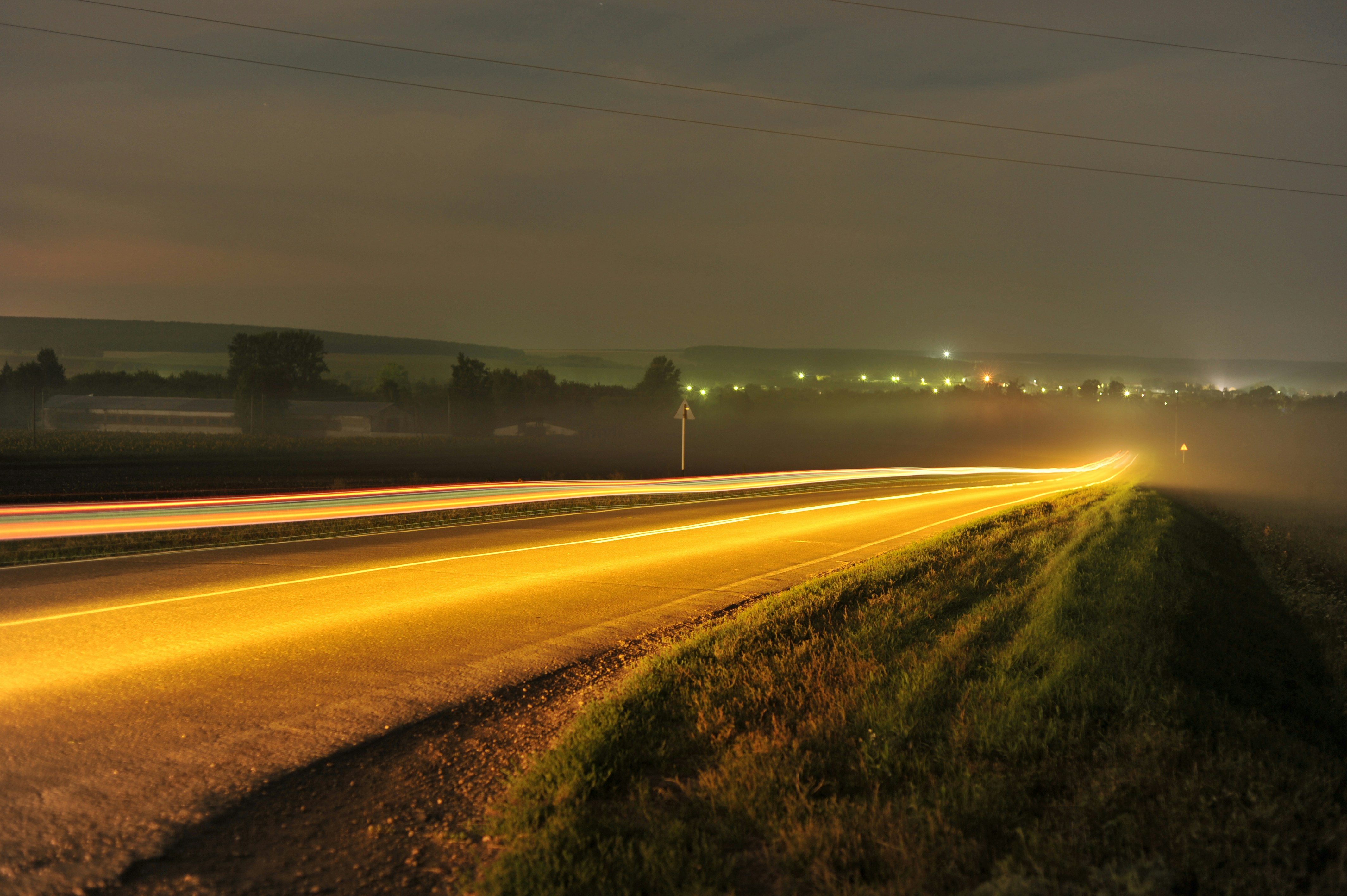 Headlights on the Horizon: A Velvet Night Drive