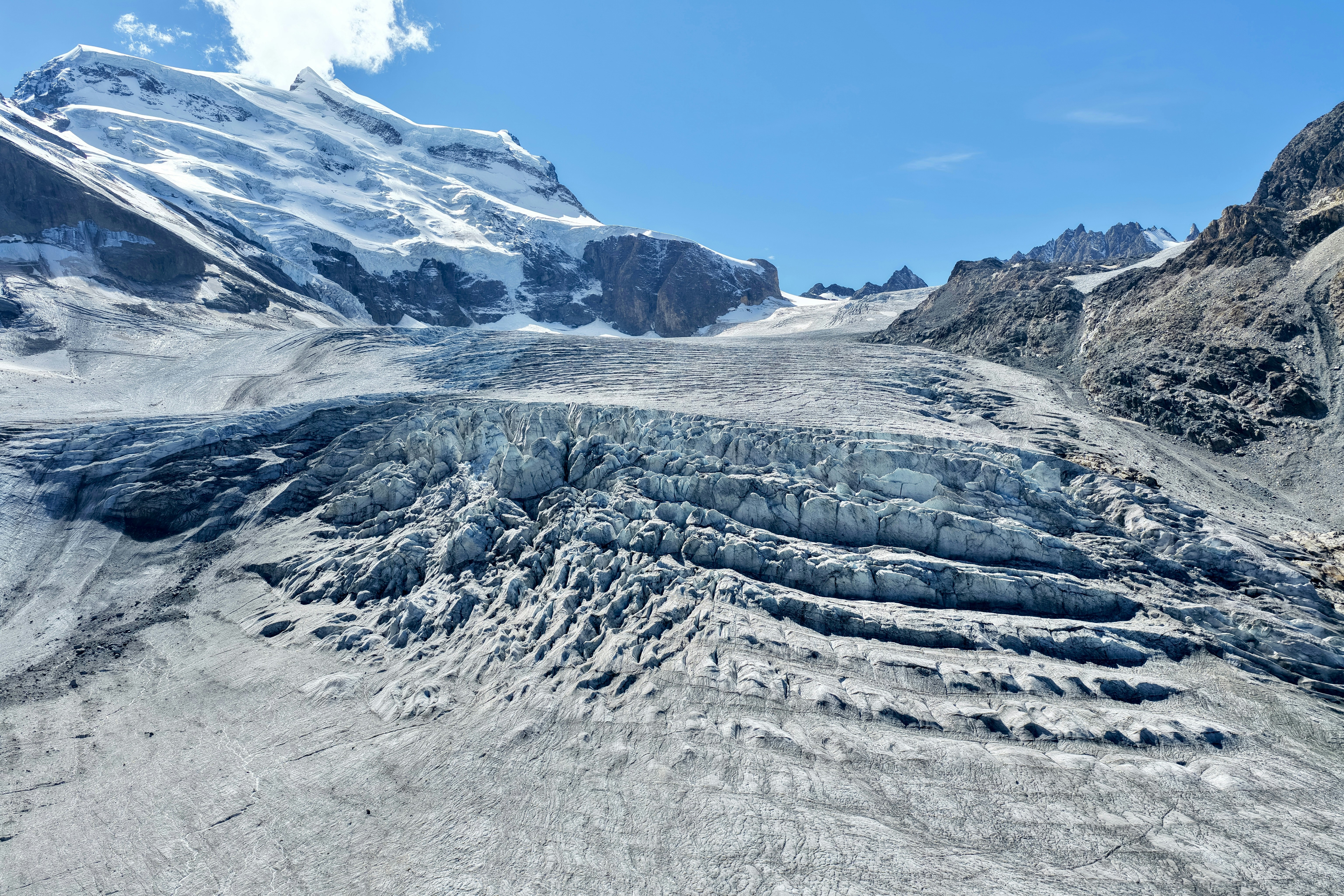 Glacial Steps Under a Cerulean Sky