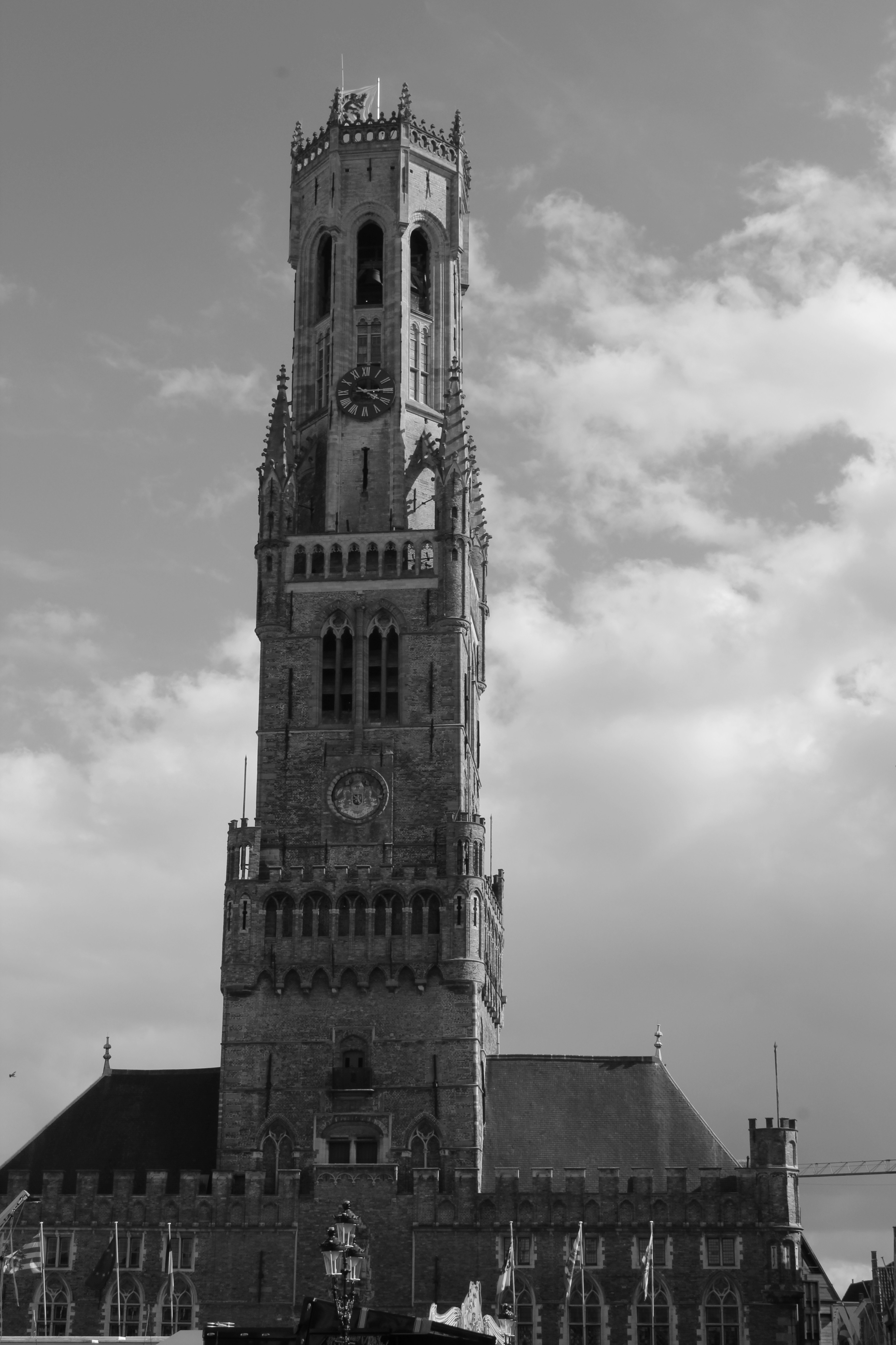 Gothic Clocktower Rising Above the City Roofline