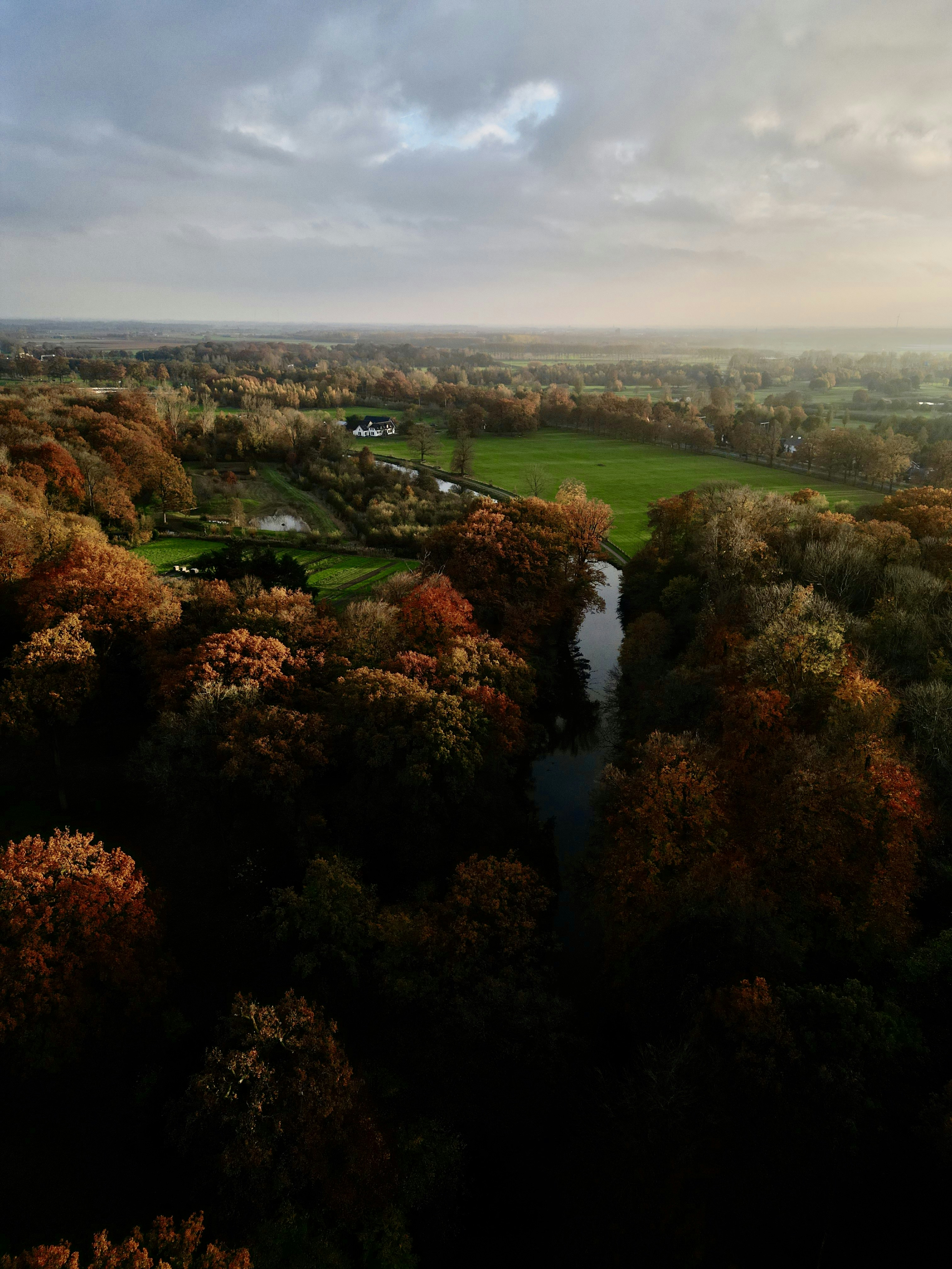 Autumn Corridor: River Bend Through a Valley of Harvest