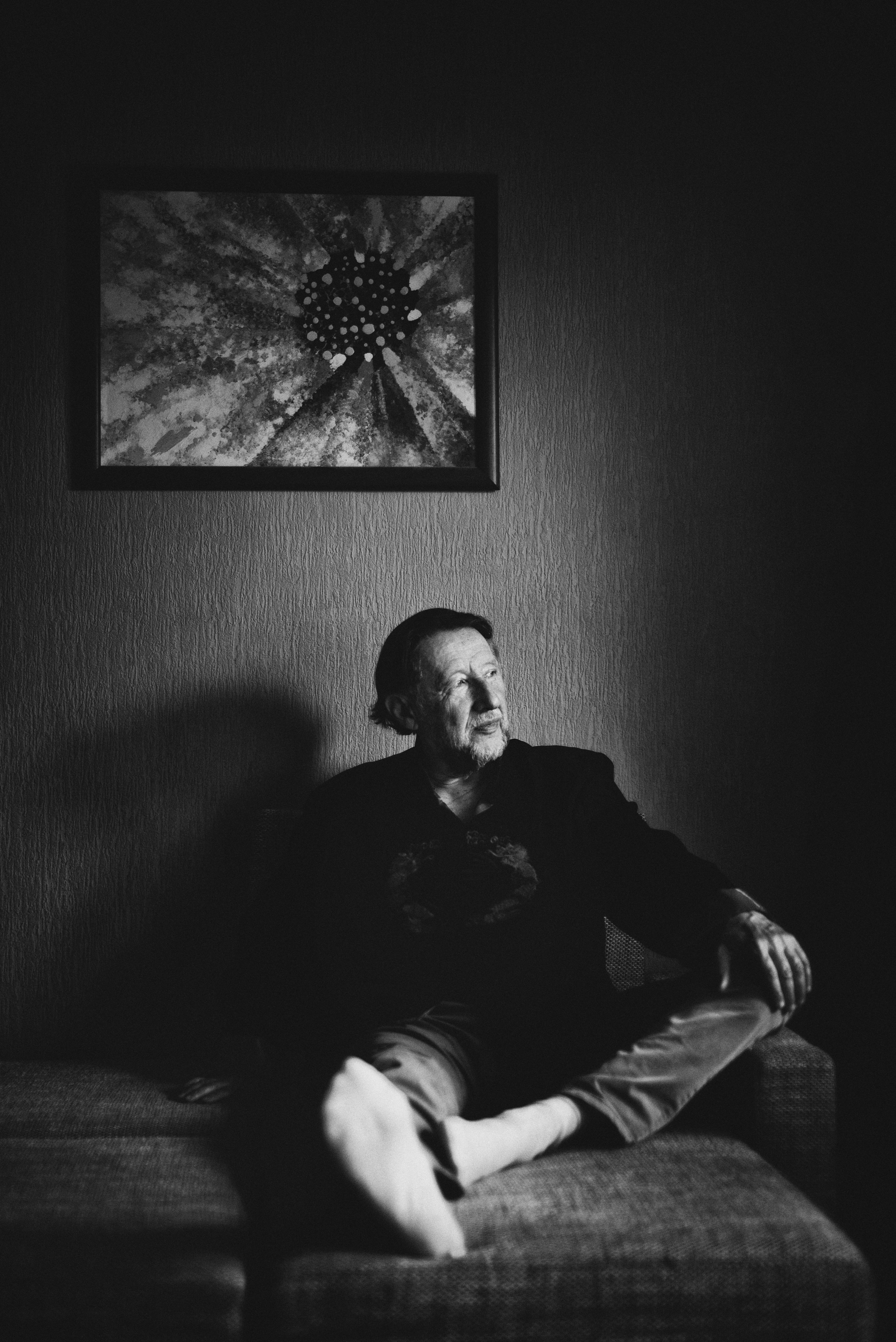Quiet Contemplation: A Stranger on a Velvet Evening