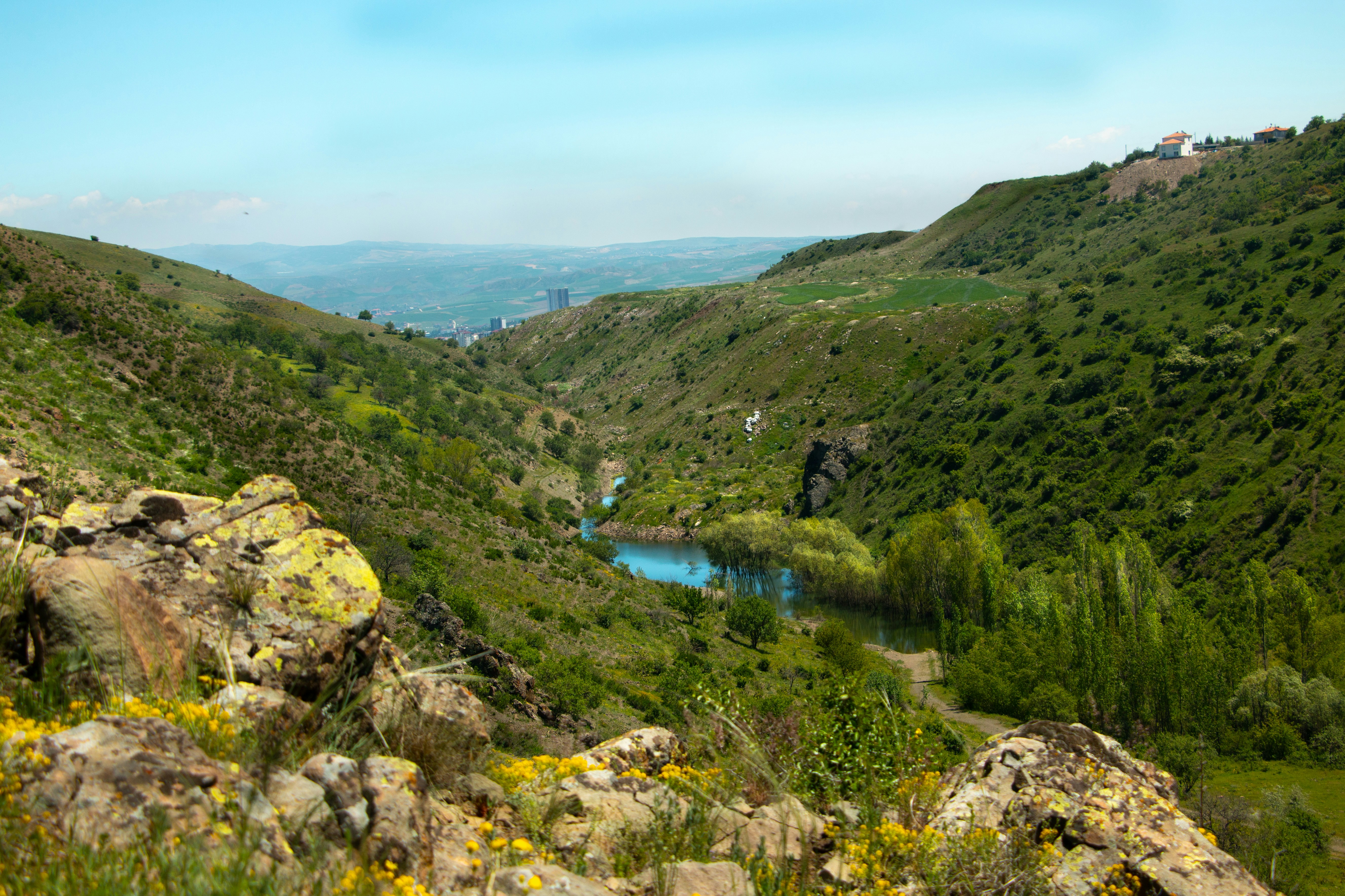 Vistas from the Valley: A Mellow River Winding Through Green Hills
