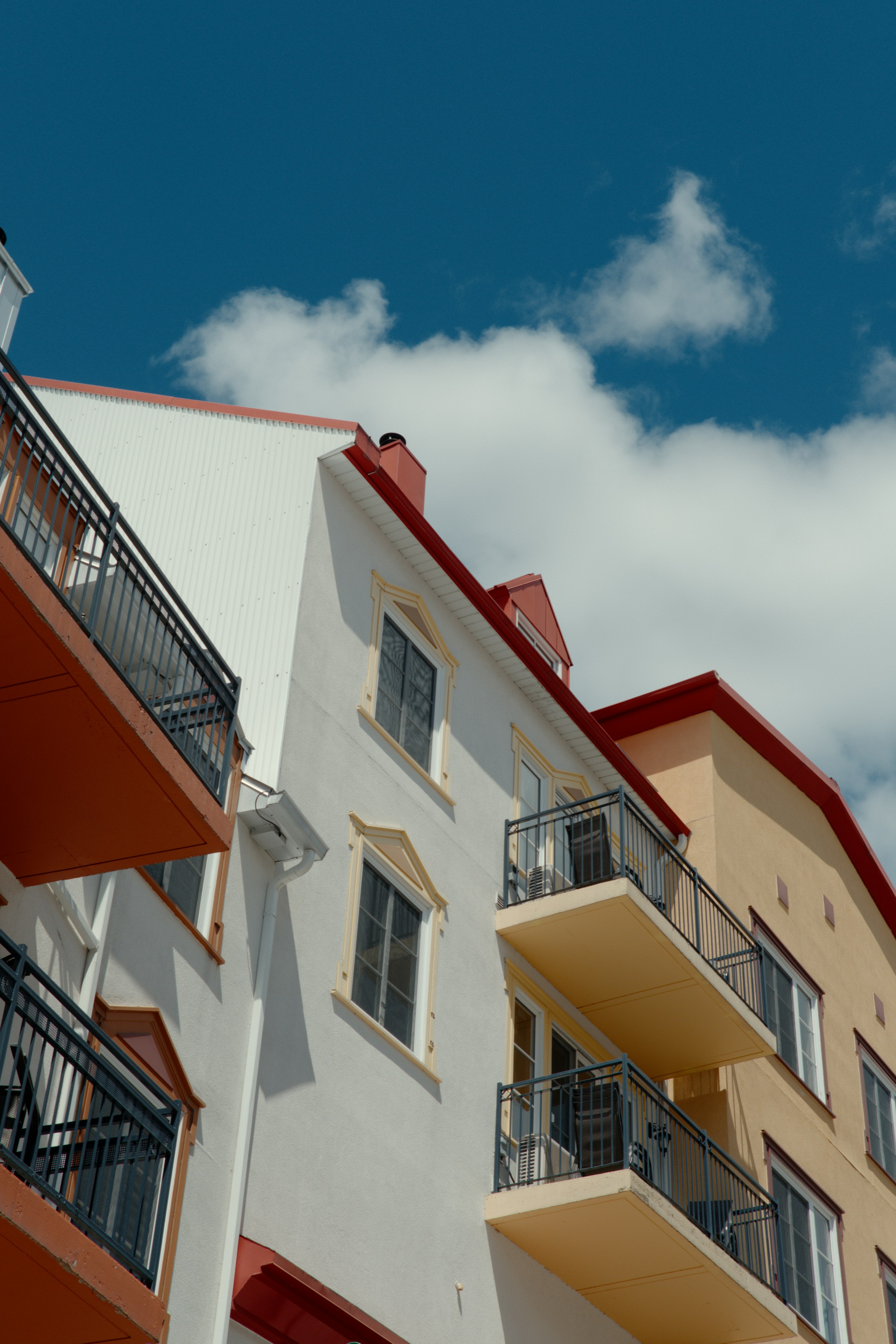 Balconies Beneath a Bright Morning Sky