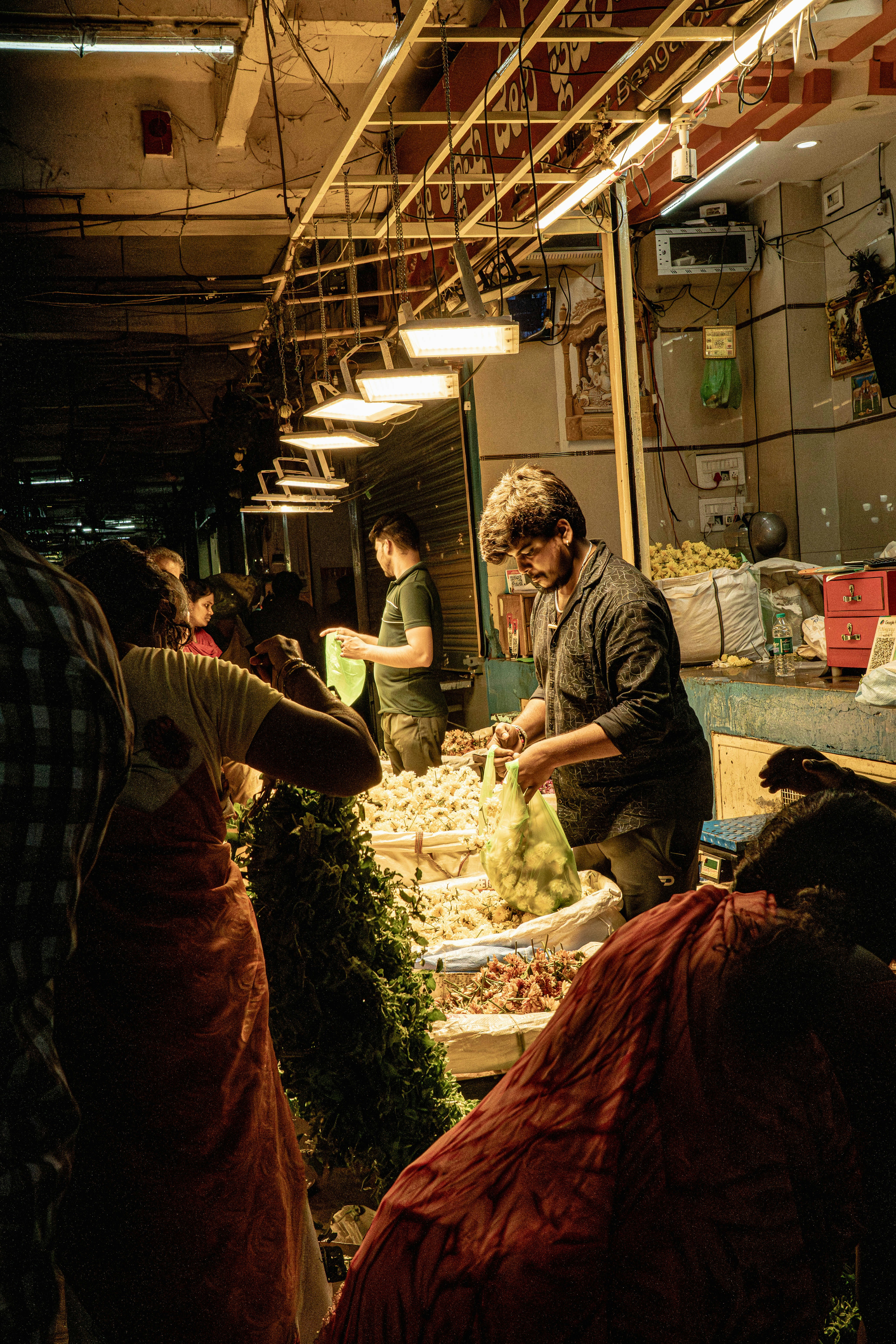Market Vendor in Warm Evening Light