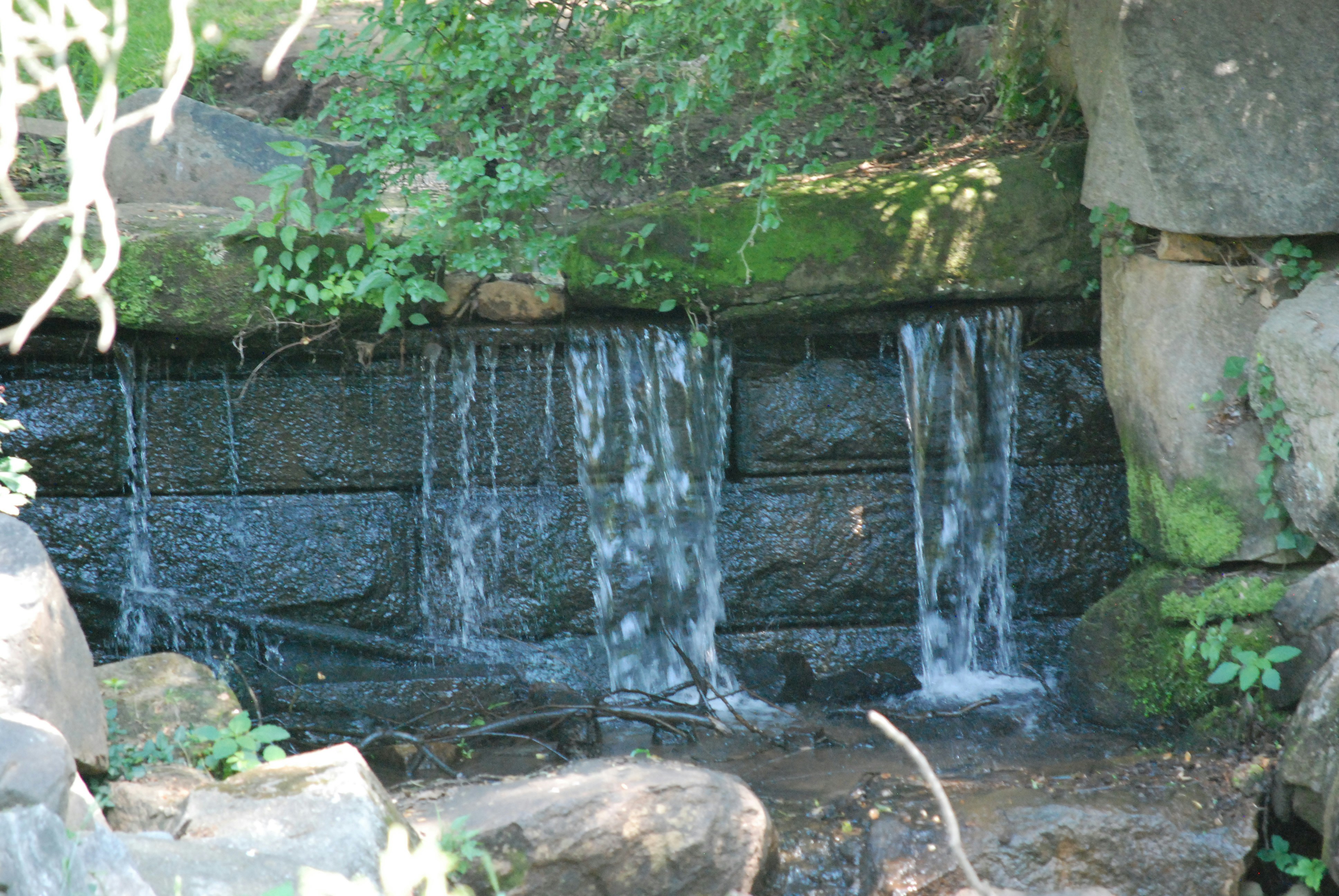 Quiet Cascade Within a Stone Teahouse Garden
