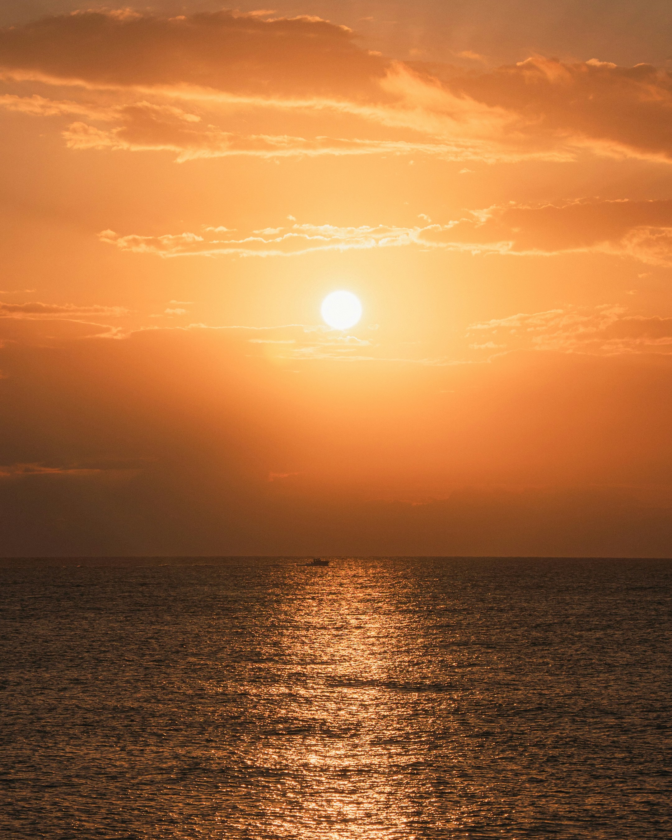 Golden Horizon: Sunlit Sea at Dusk