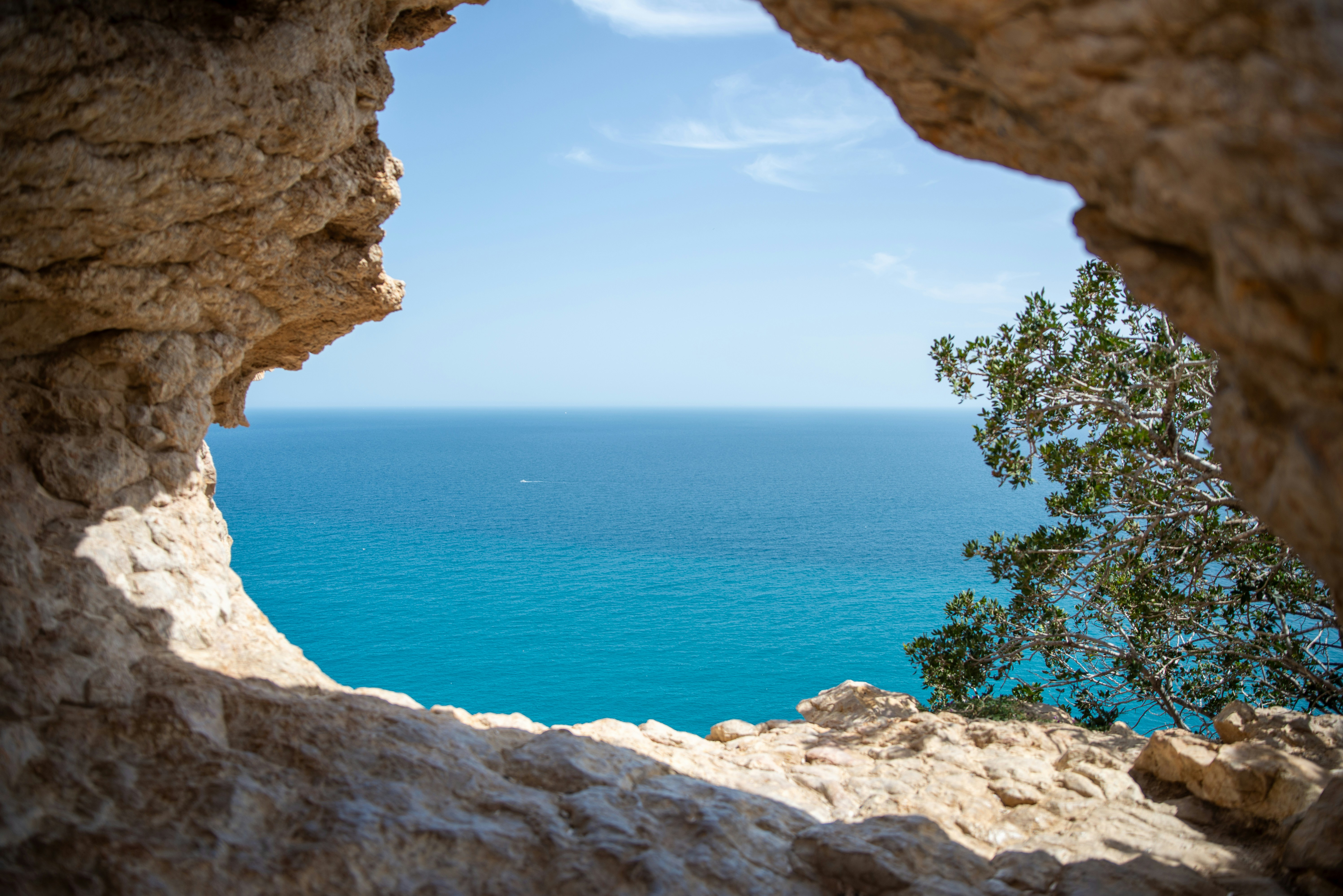 Framing the Sea through a Rocky Vista