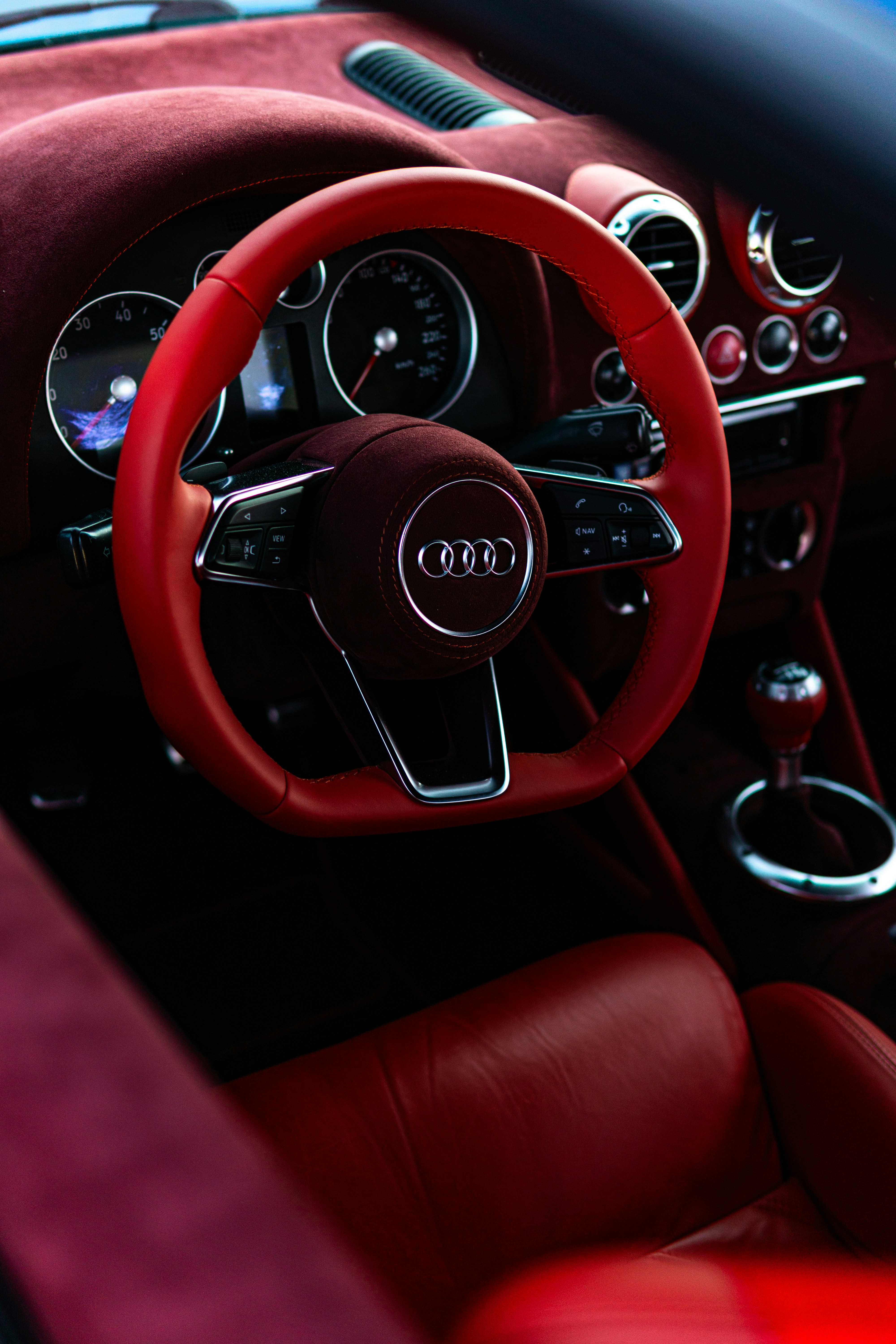 Red Velvet Precision: Inside the Audi’s Luxurious Cockpit