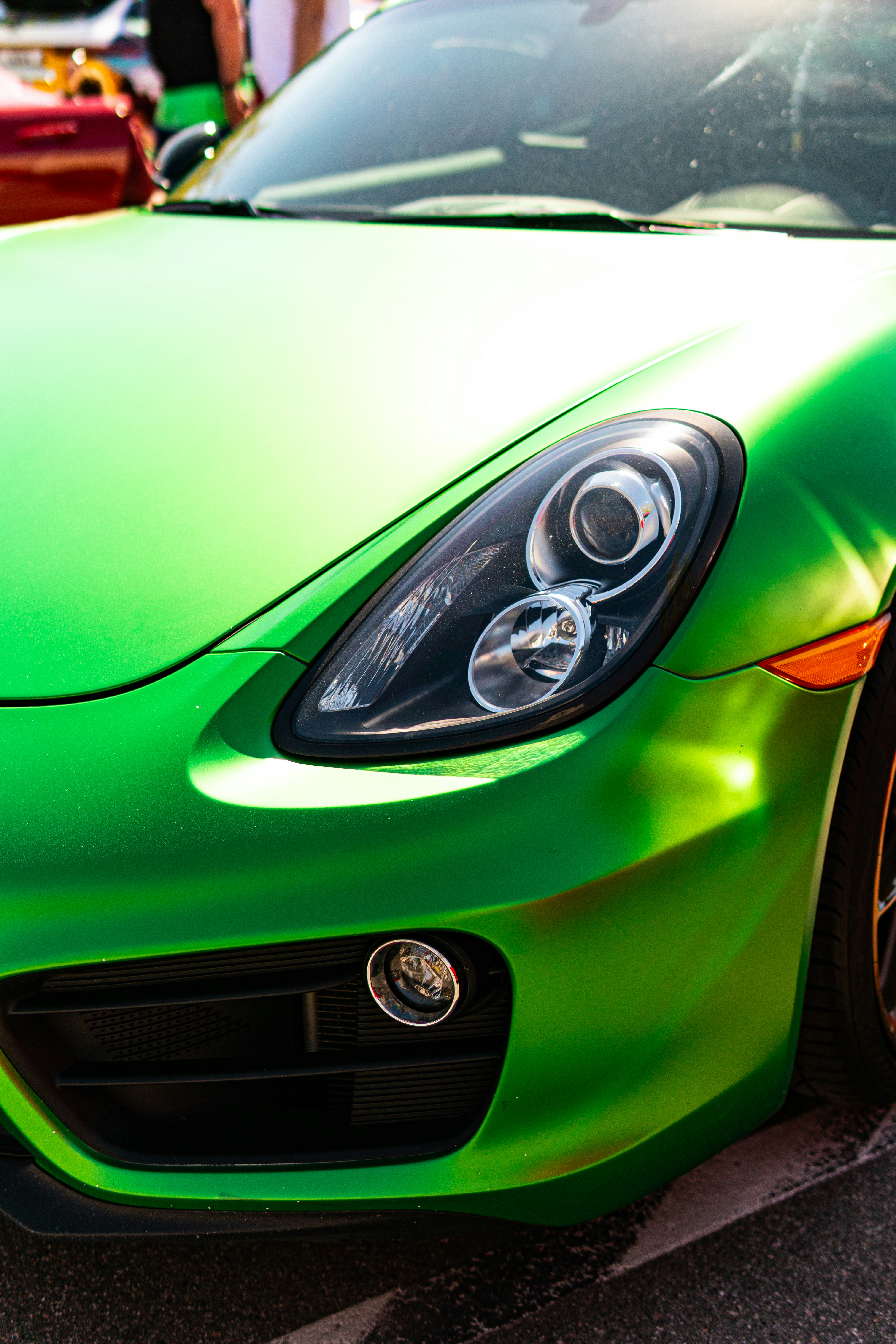 Emerald Velocity: a Green Porsche at the Edge of Dawn