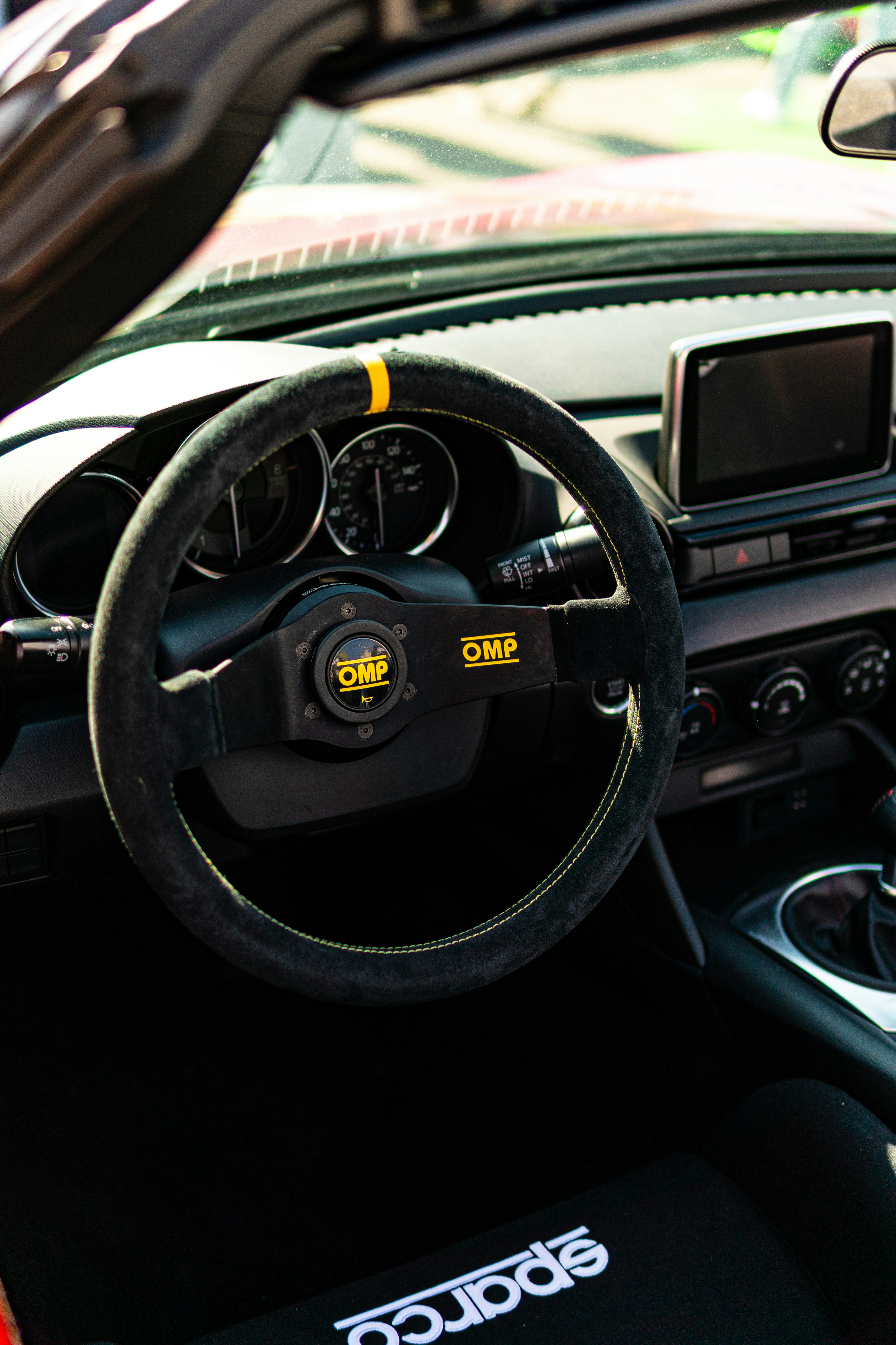 Steering into Focus: Close-Up of a Race-Ready Cockpit