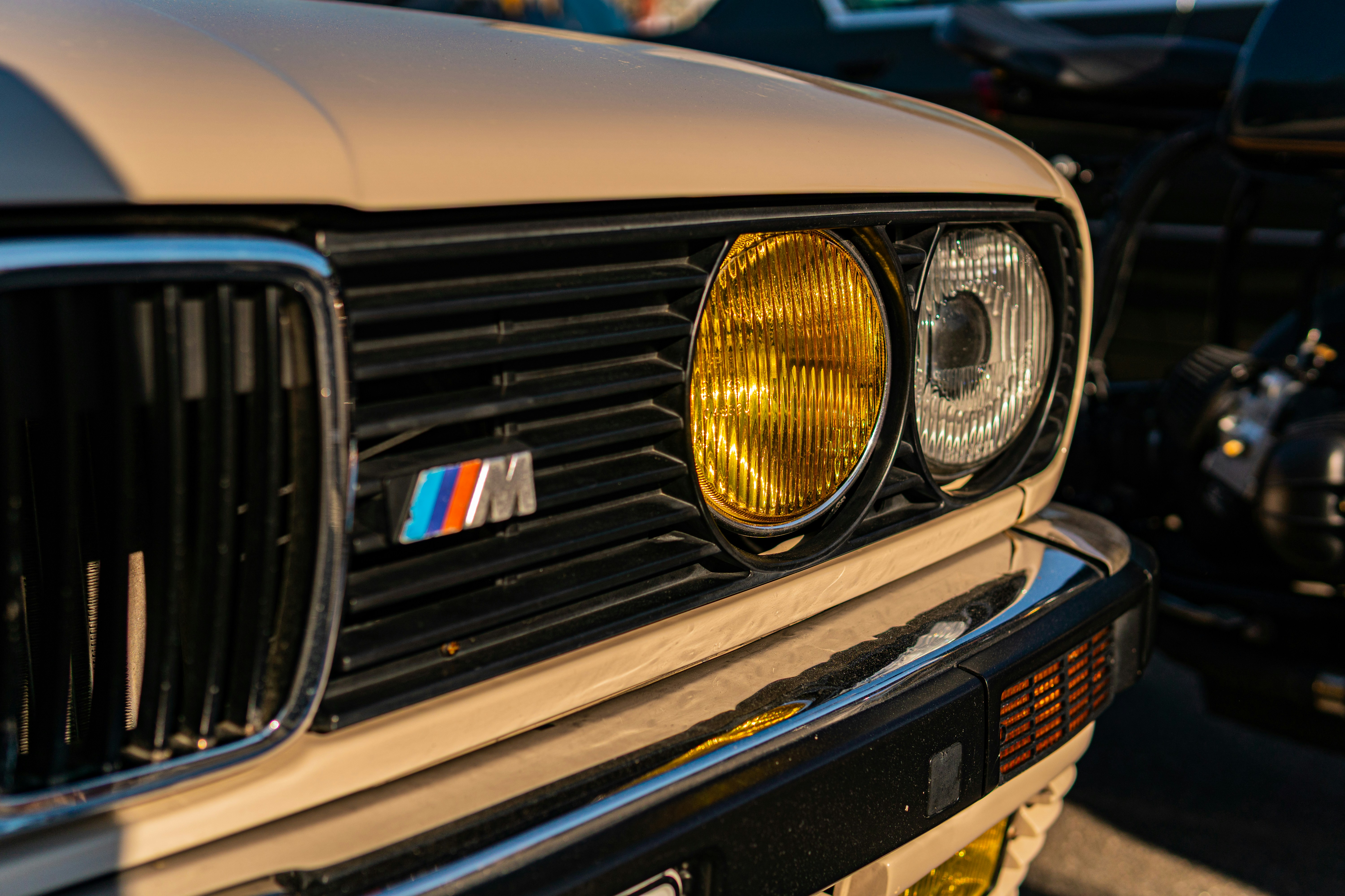 M Badge and Dual Headlights: A Classic BMW Grille in Focus